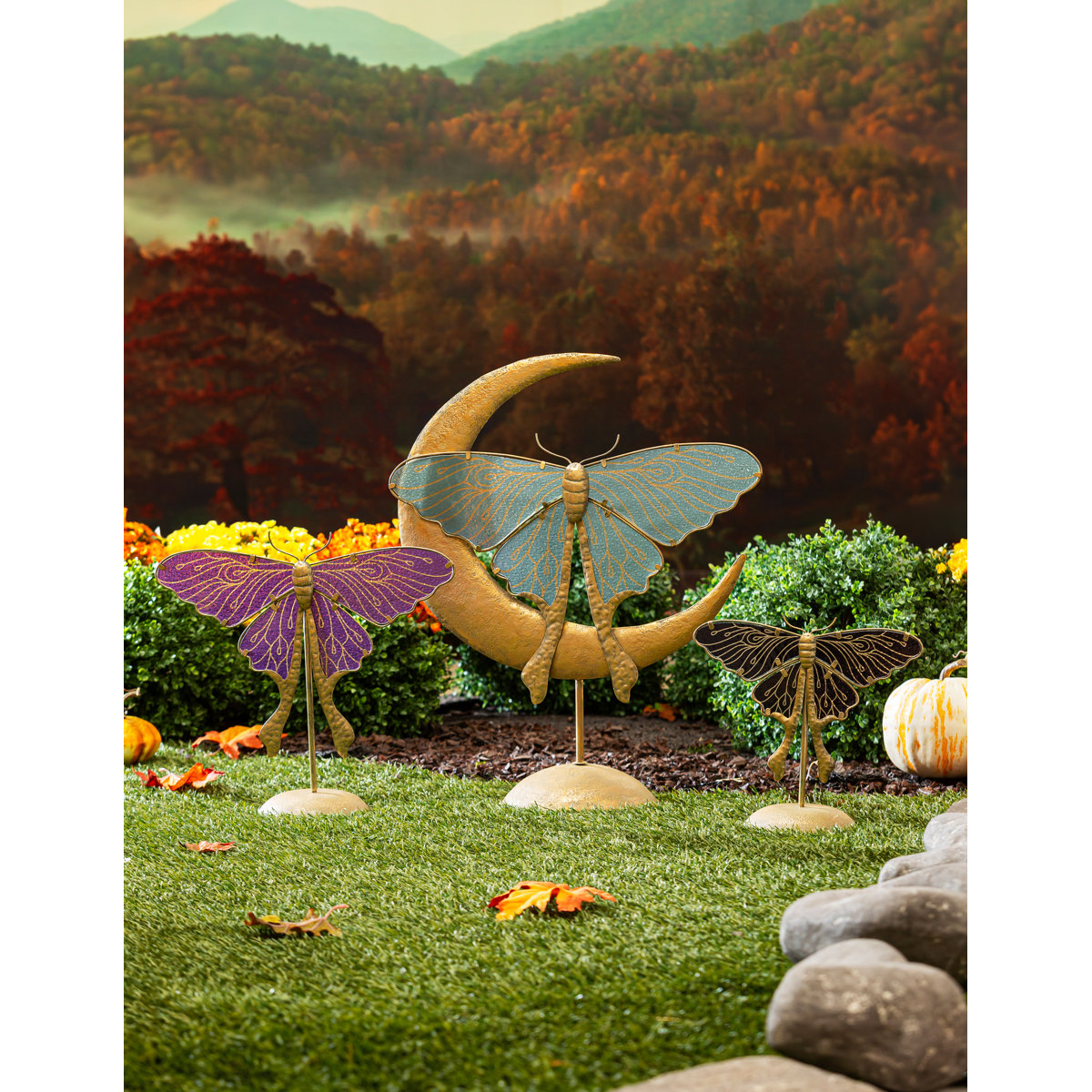 House of Hampton® Joichiro Moth Animals Weather Resistant Garden Statue ...