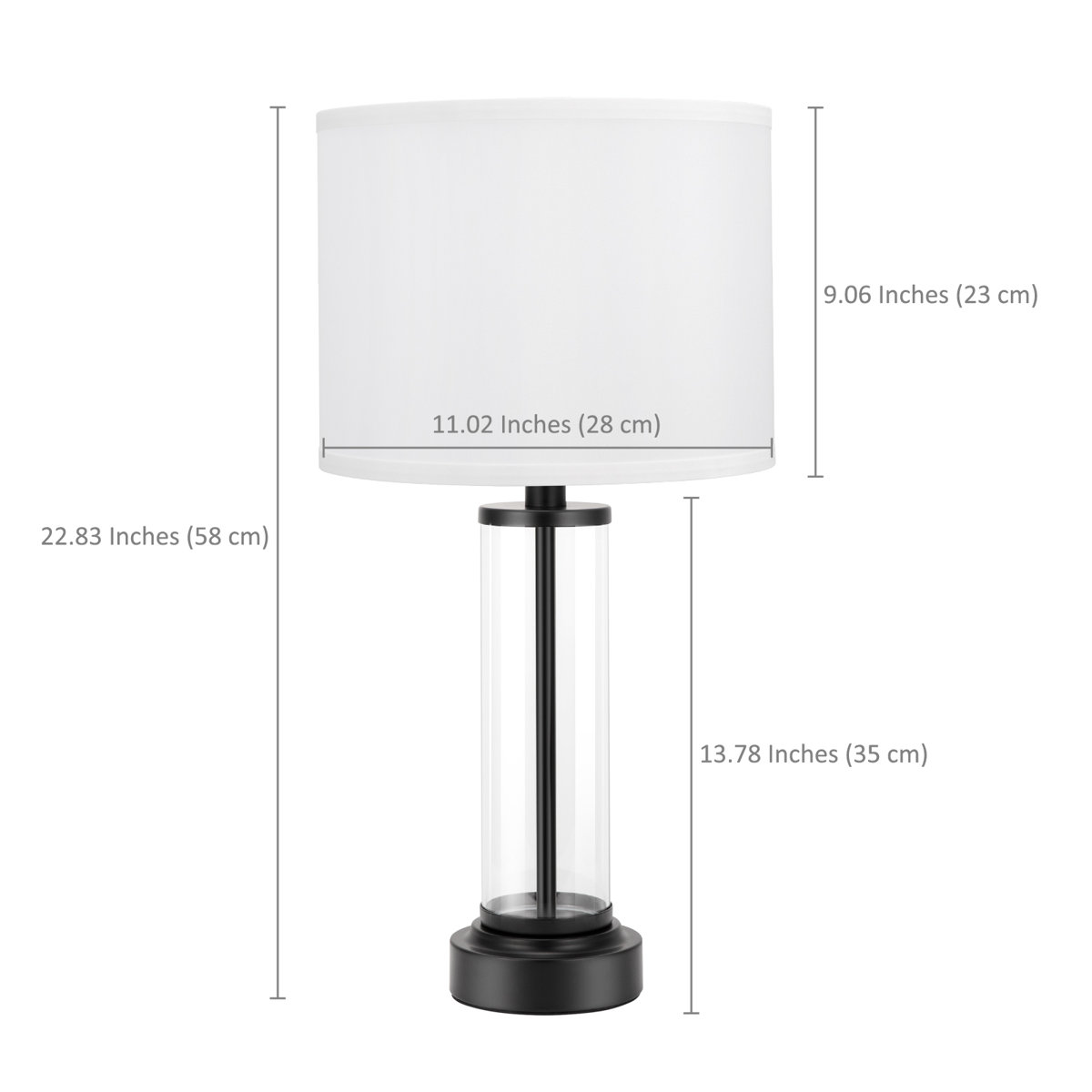 Ebern Designs 23'' Modern Glass Table Lamp Set with 3-Way Touch Control ...
