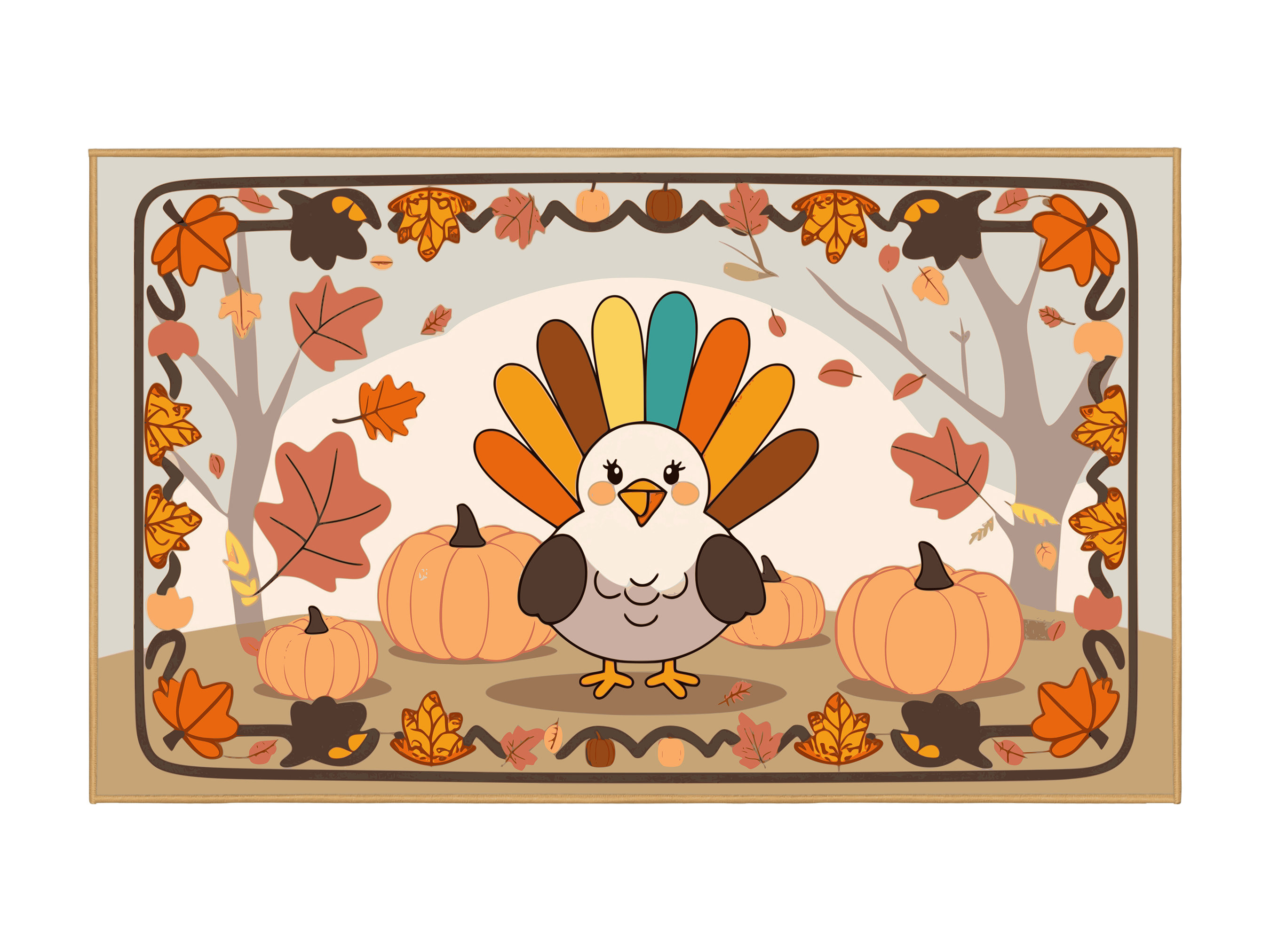 The Holiday Aisle® Thanksgiving Fall Season Holiday Rug | Wayfair