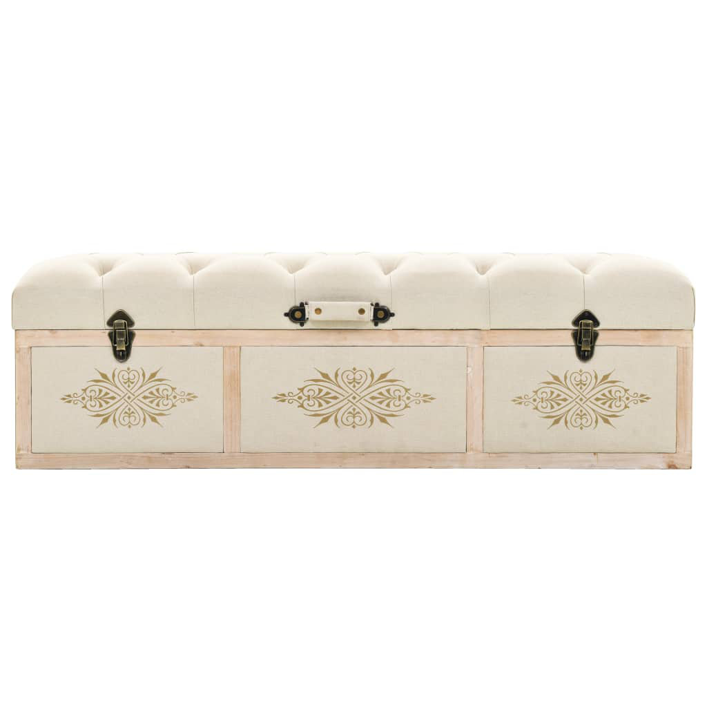 Ophelia & Co. Storage Bench 43.3" Cream Solid Wood Fir | Wayfair
