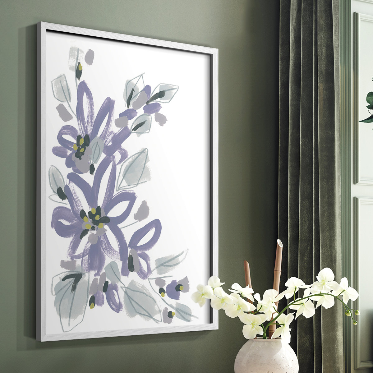 Winston Porter Periwinkle Patch I Framed Print - Solid Wood | Wayfair