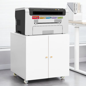 Ebern Designs Graylen Metal Printer Stand with Storage Mobile Printer ...