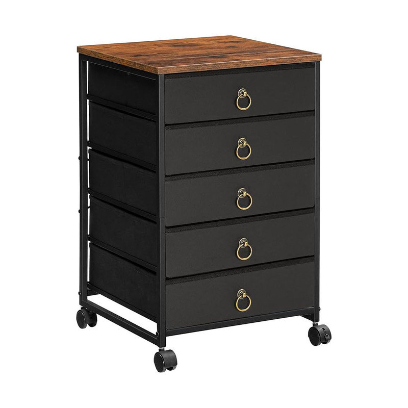 17 Stories 5-Drawer Chest File Cabinet with Drawers, Rolling Printer ...