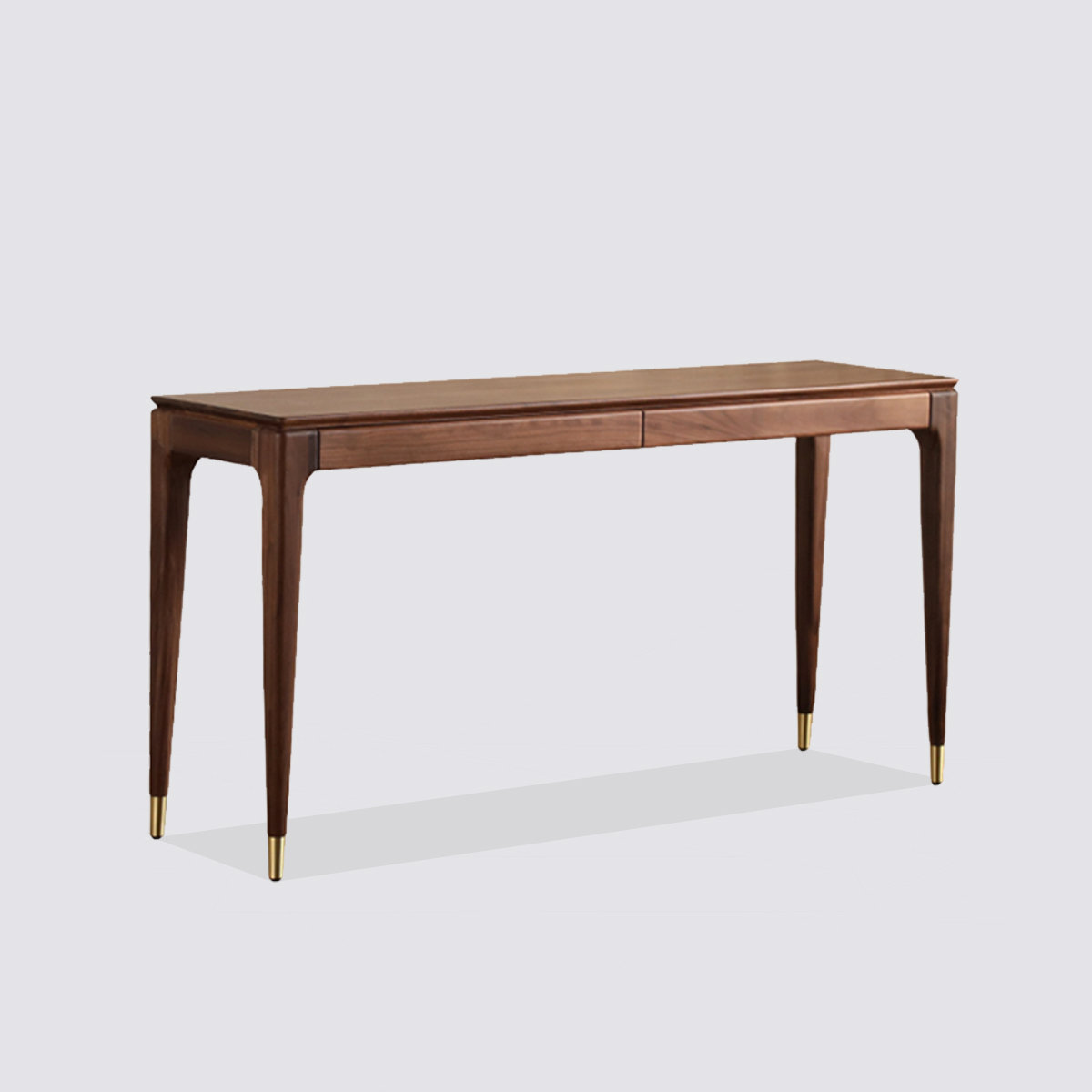 Corrigan Studio® Walnut Bar Table with Two Drawers | Wayfair