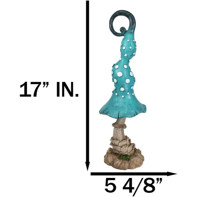 Trinx Enchanted Fairy Garden Giant Crooked Toadstool Mushroom Figurine ...
