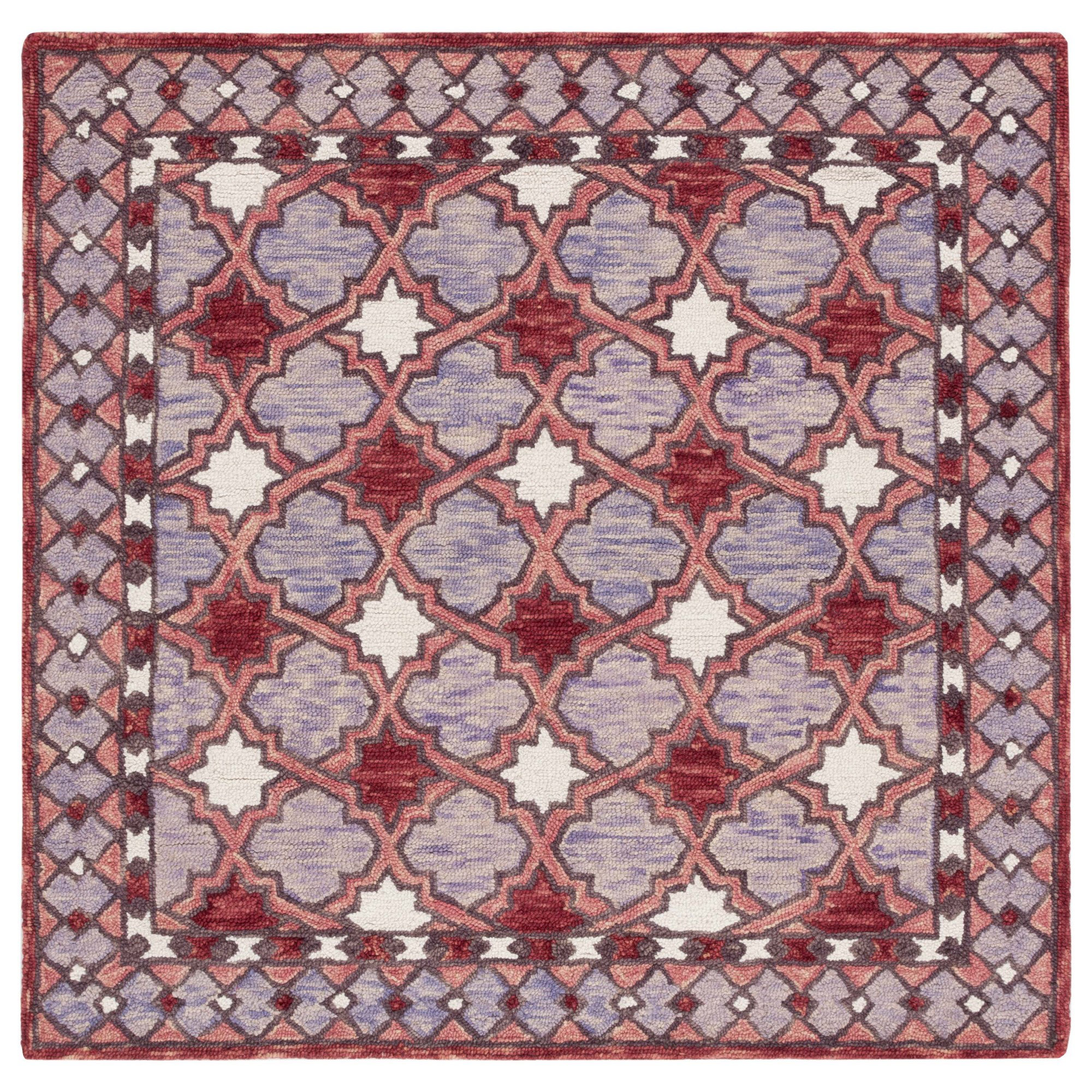 Bungalow Rose Oriental Hand Tufted Wool/Cotton Area Rug in Red/Pink ...