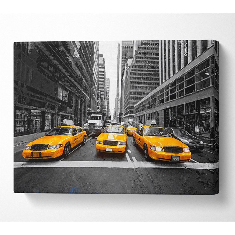 Latitude Run Yellow Taxi Cabs In NYC - Wrapped Canvas Art Prints ...