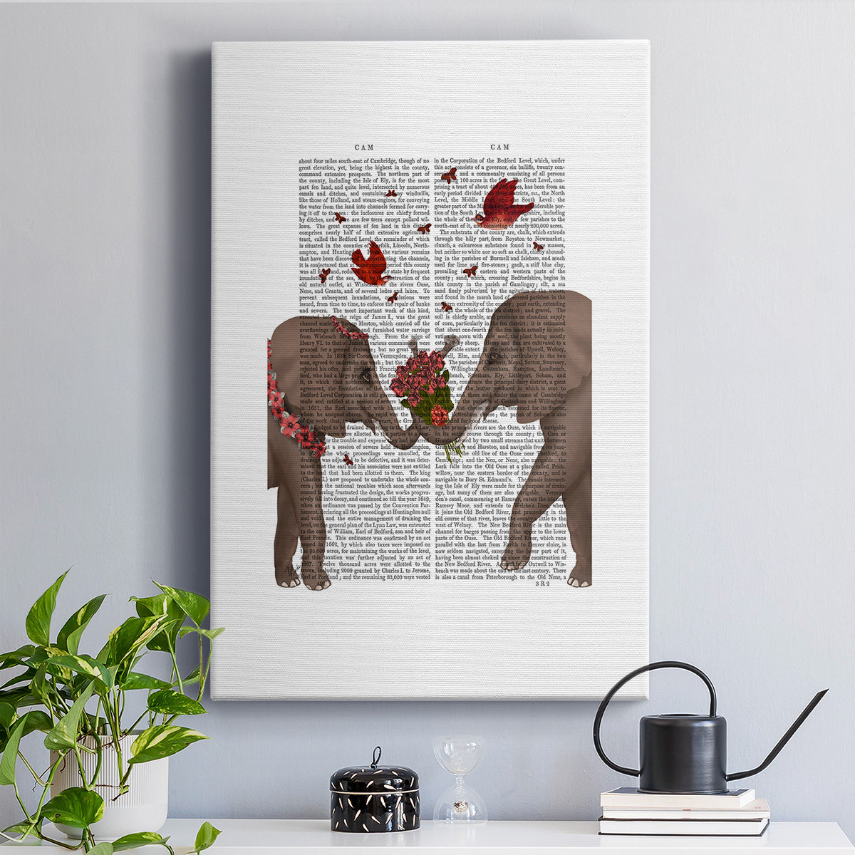 Trinx Elephant Bouquet, Portrait Premium Gallery Wrapped Canvas - Ready ...