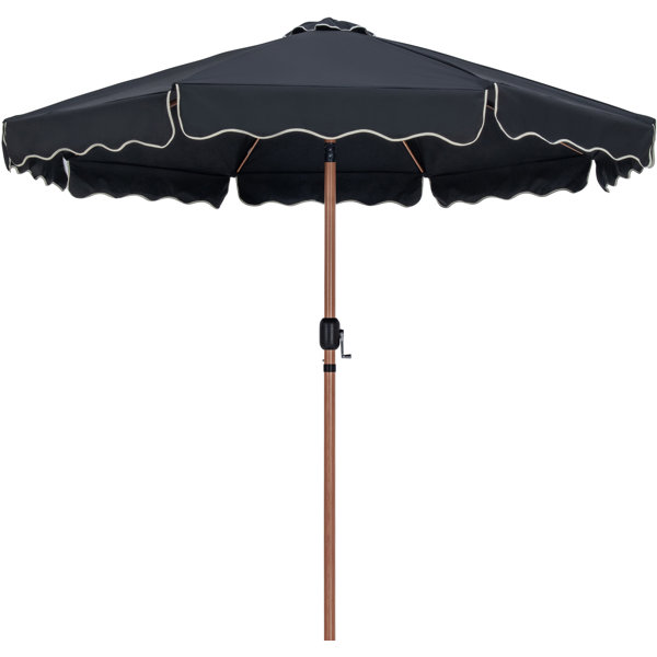 Arlmont & Co. Chavonte Fabric With Piping / Aluminum Patio Umbrella ...