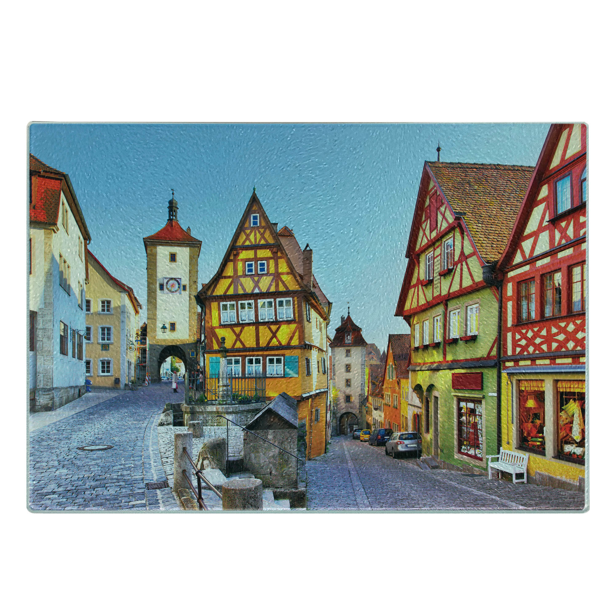 East Urban Home Ambesonne German Cutting Board, Rothenburg Ob Der ...