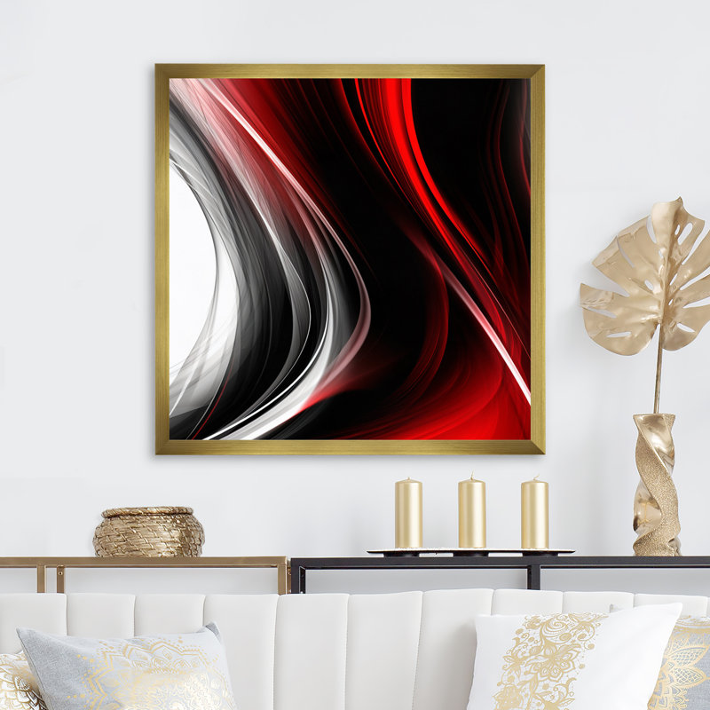 Ivy Bronx Red Black Infinite Ripples II On Canvas Print | Wayfair