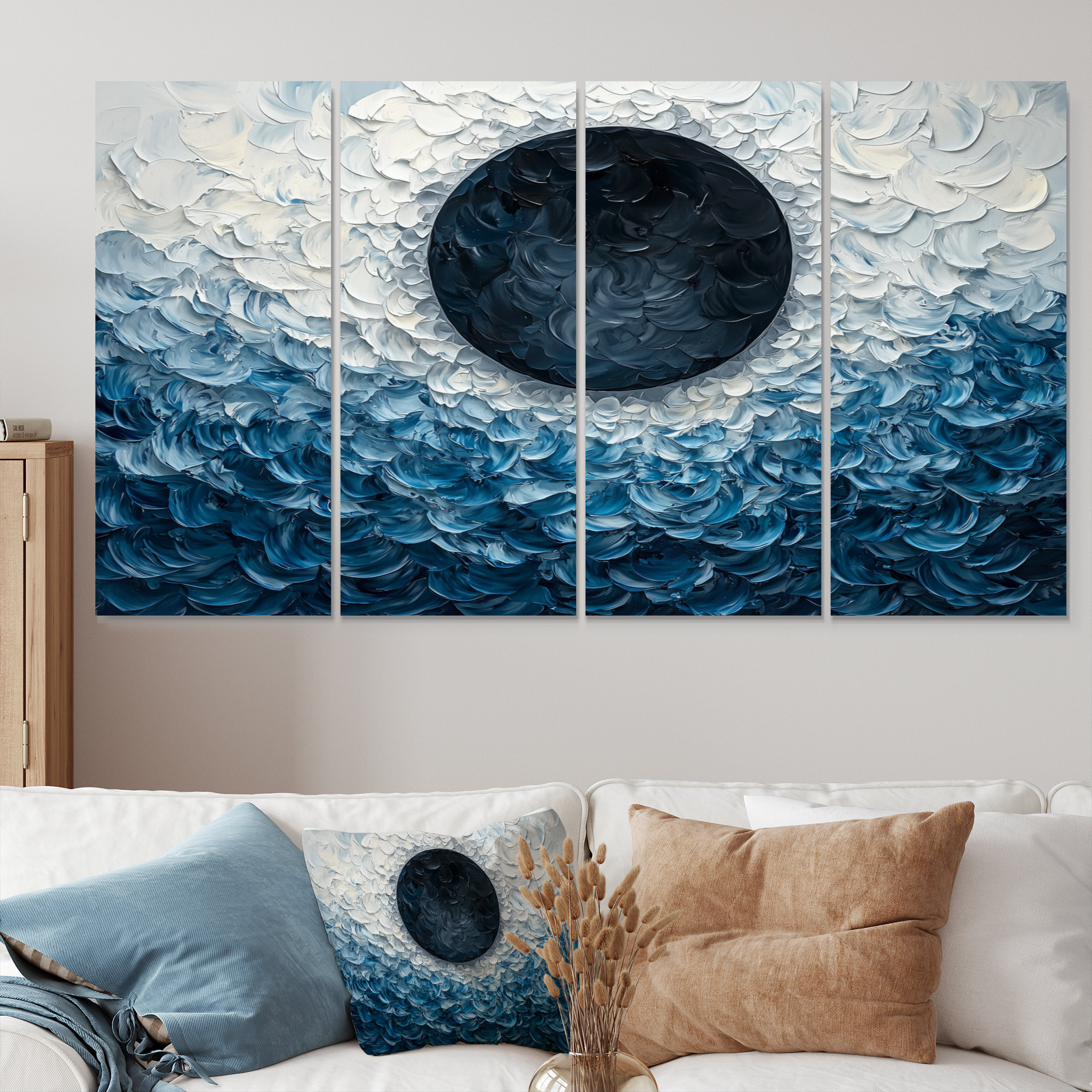 Wrought Studio™ Eclipse Moon On Coastal Relection I - Moon Art ...