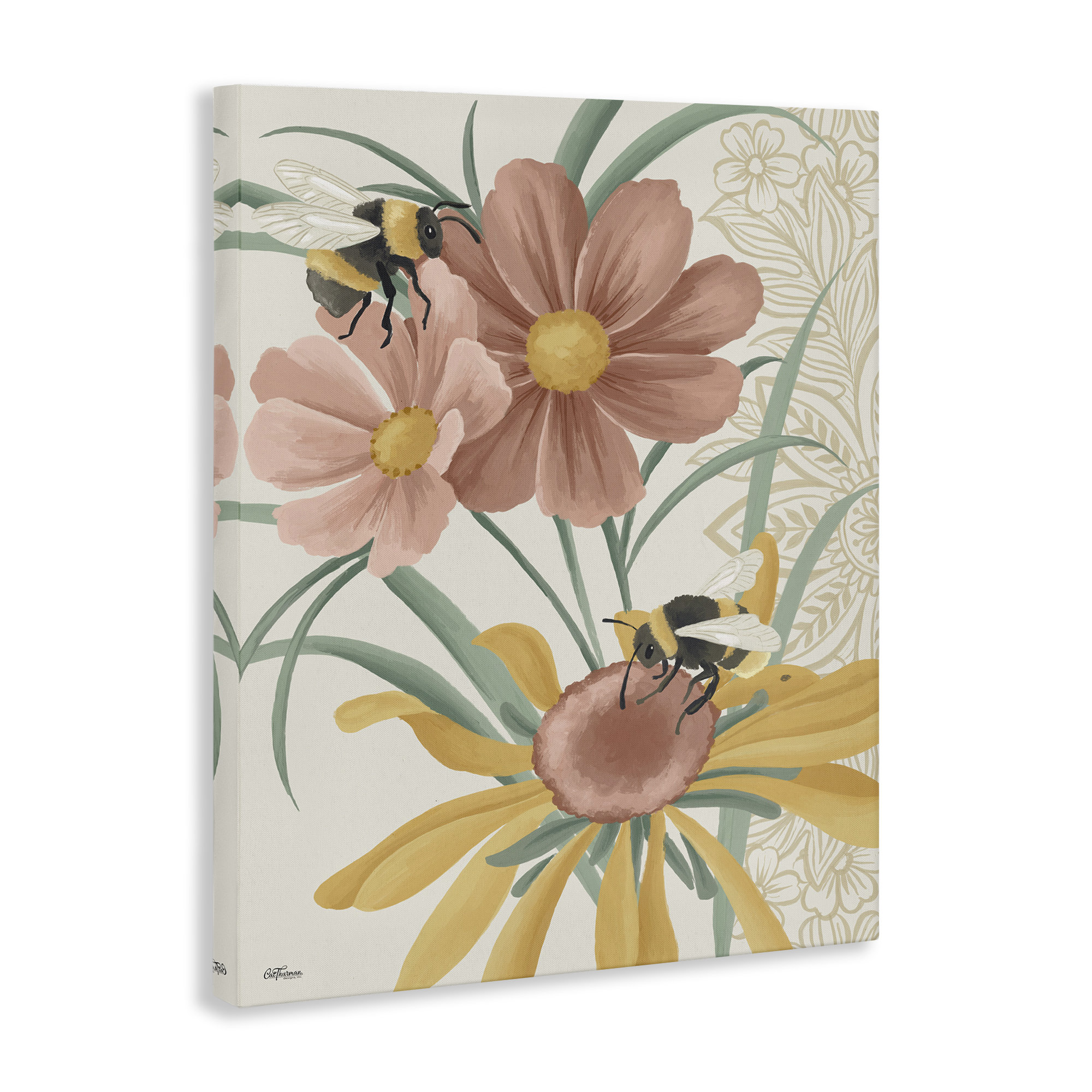 August Grove® Pollinating Bumble Bees Canvas Wall Art by Cat Thurman ...