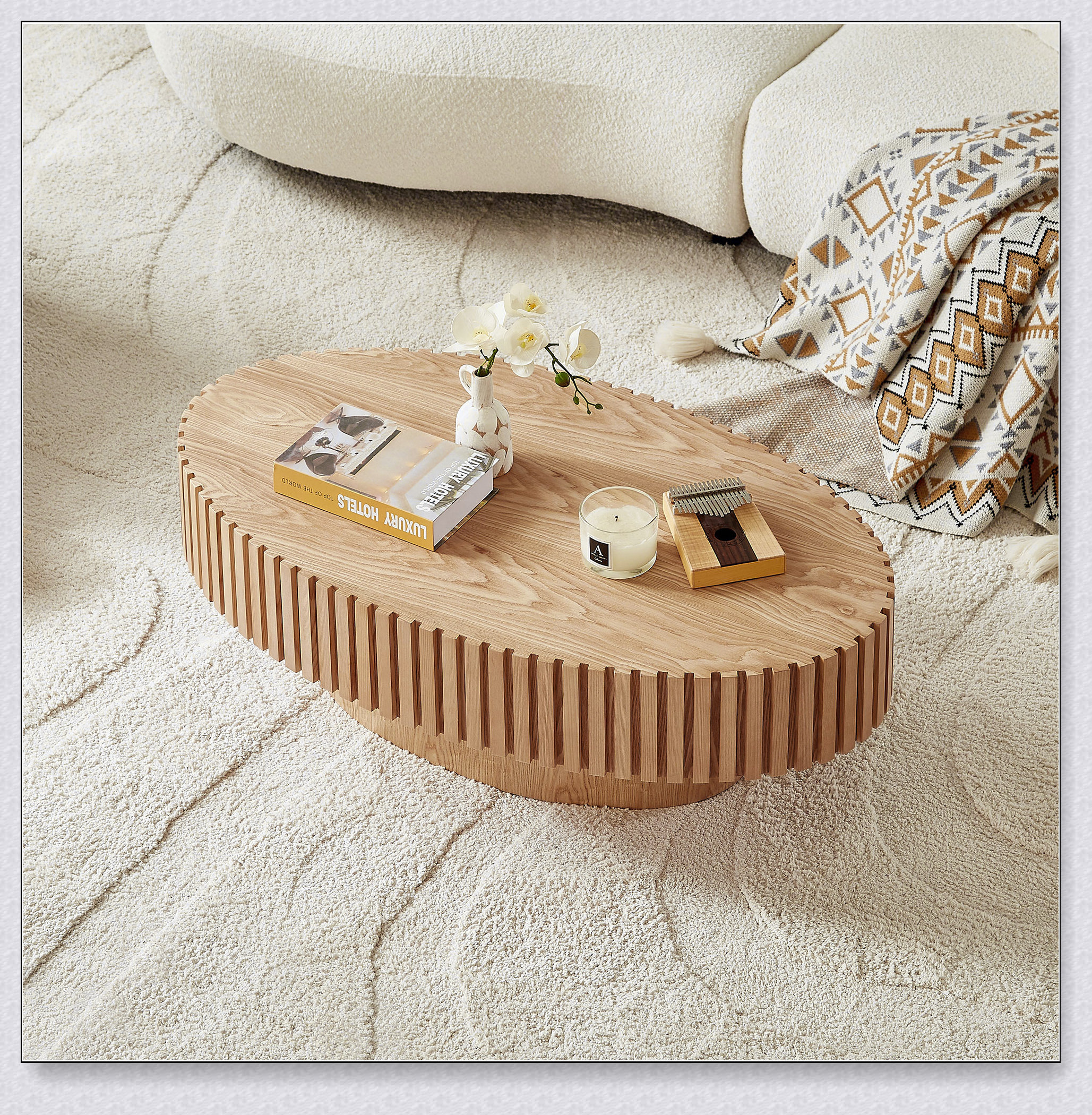 George Oliver Modern Handcrafted Oval Coffee Table With Sturdy Pedestal ...