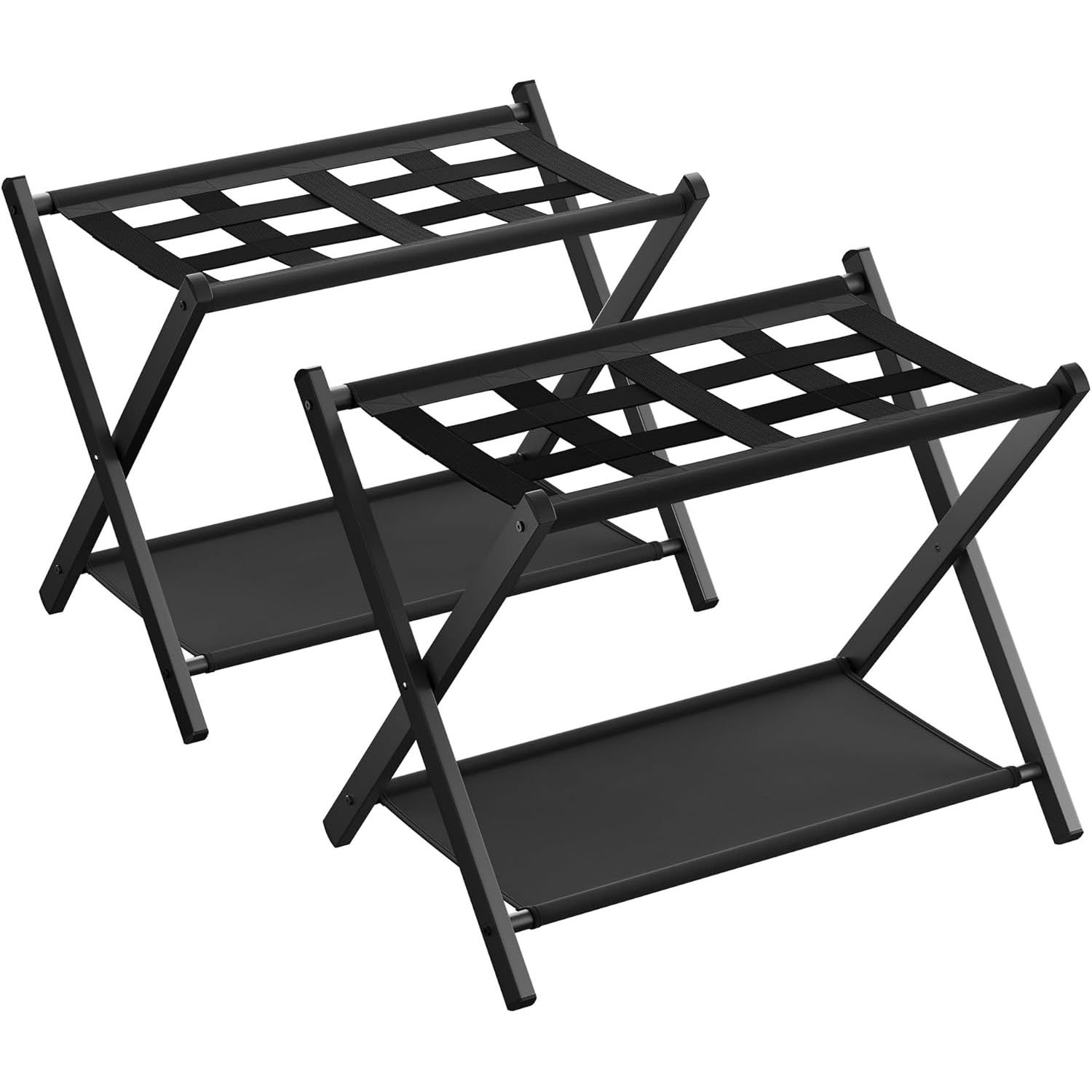 BINO Luggage Racks For Guest Room, Set Of 2, Suitcase Stand With Fabric ...