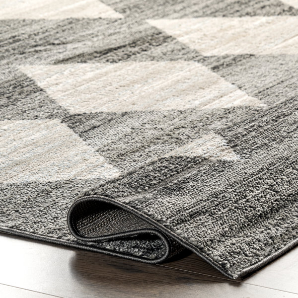 Latitude Run® Delucia Geometric Gray/Beige Area Rug & Reviews | Wayfair