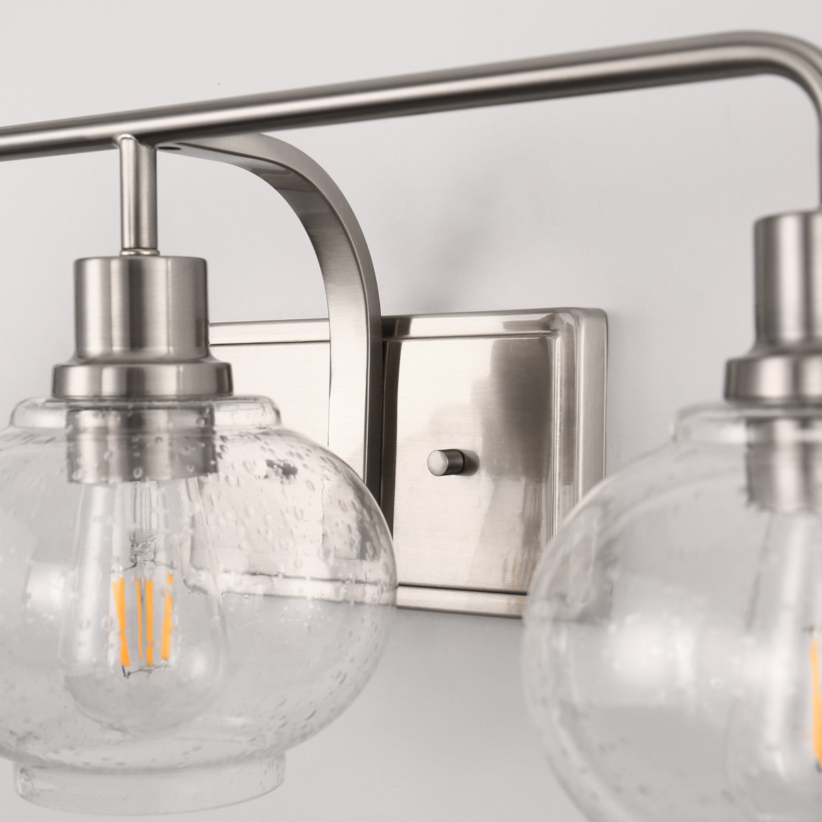 Breakwater Bay 27 In. 3-Light Brushed Nickel Vanity Light With Clear ...