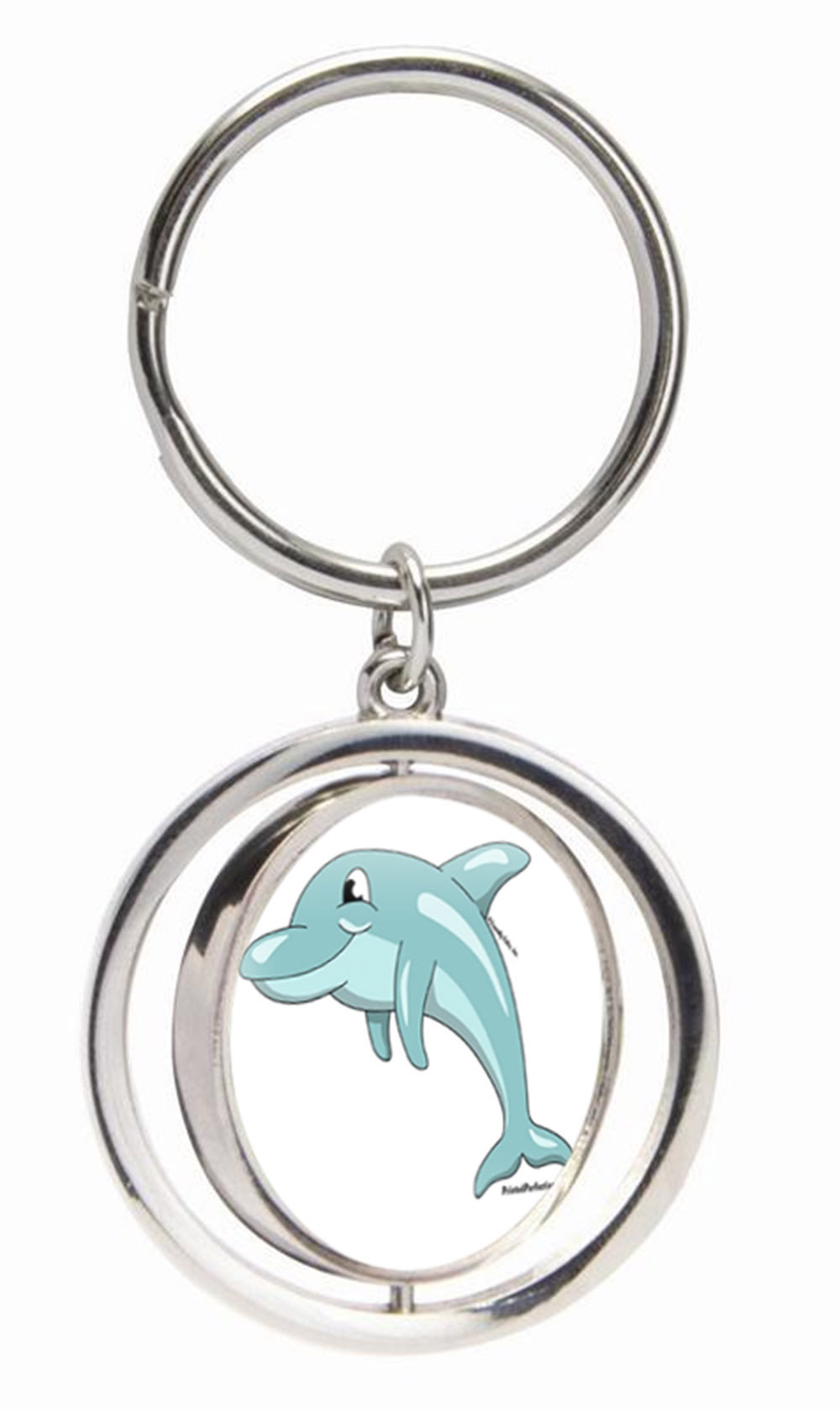 Printed Perfection Personalized Dolphin Small Spinning Key Chain | Wayfair