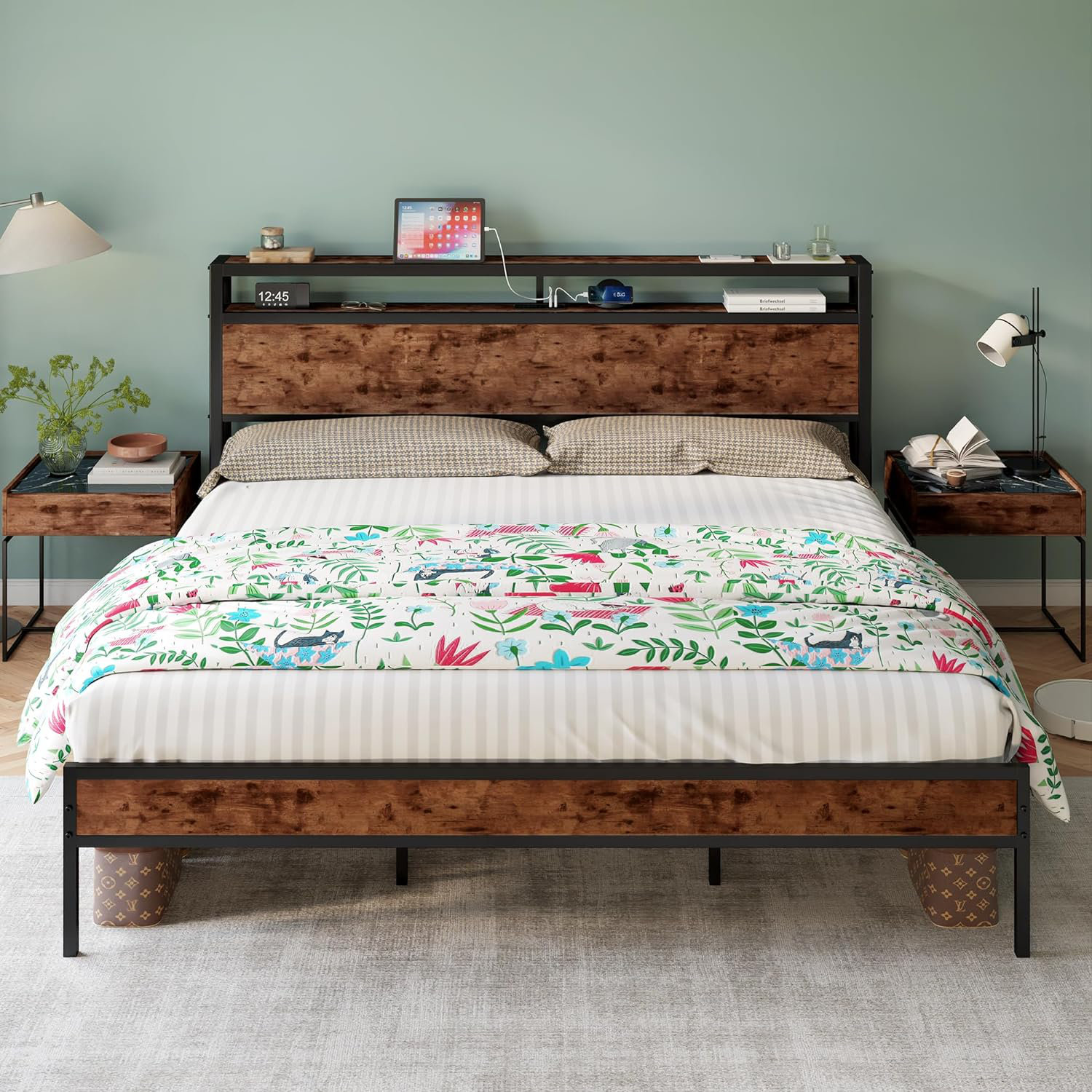 Trent Austin Design Lit plateforme industriel avec base de charge ...