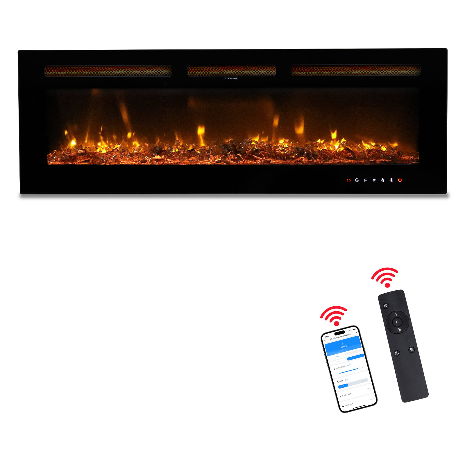 Symple Stuff 1500W Wall-Mounted/Insert/Freestanding Electric Fireplace ...