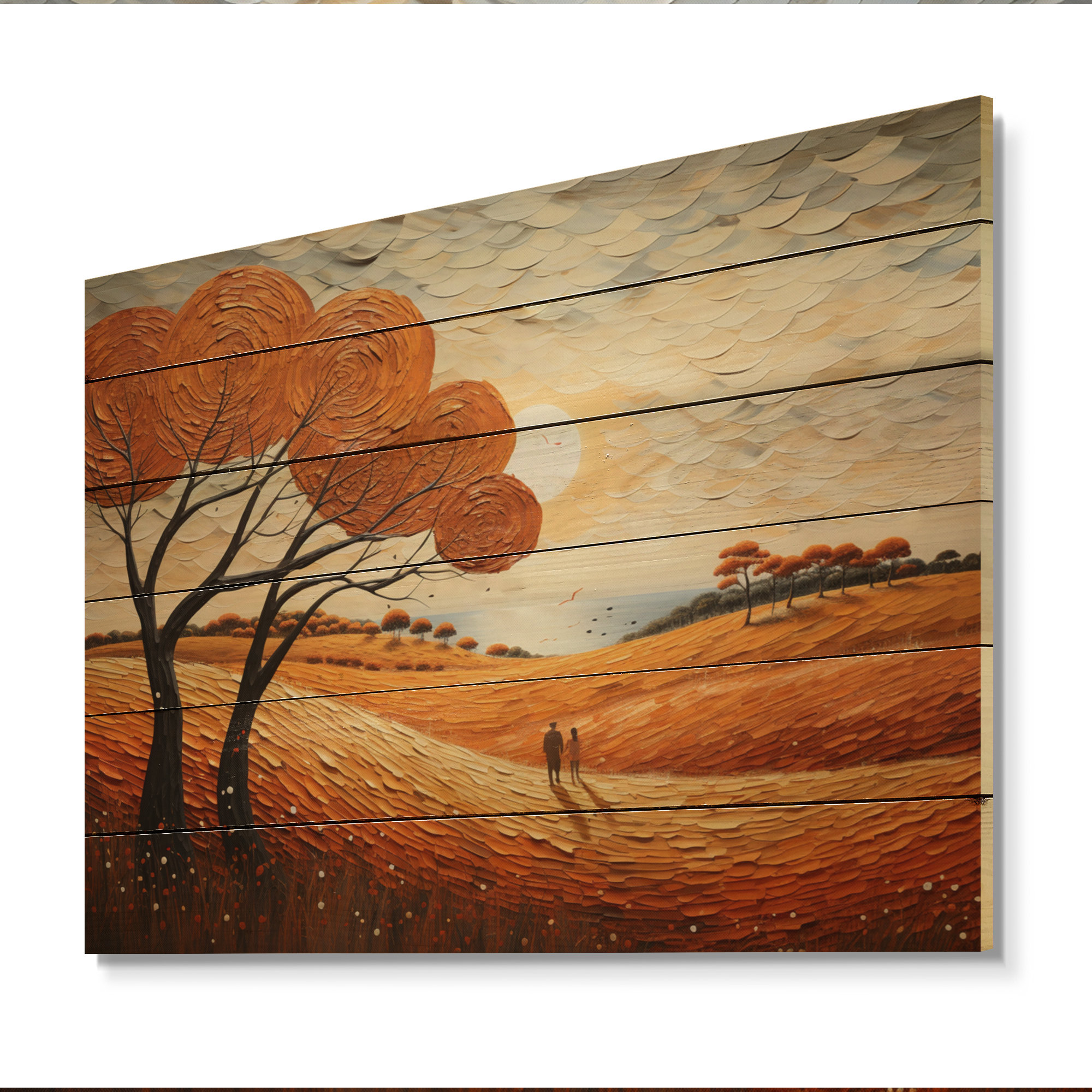 Red Barrel Studio® Beach Dune Dance Pointillism I On Wood Print | Wayfair