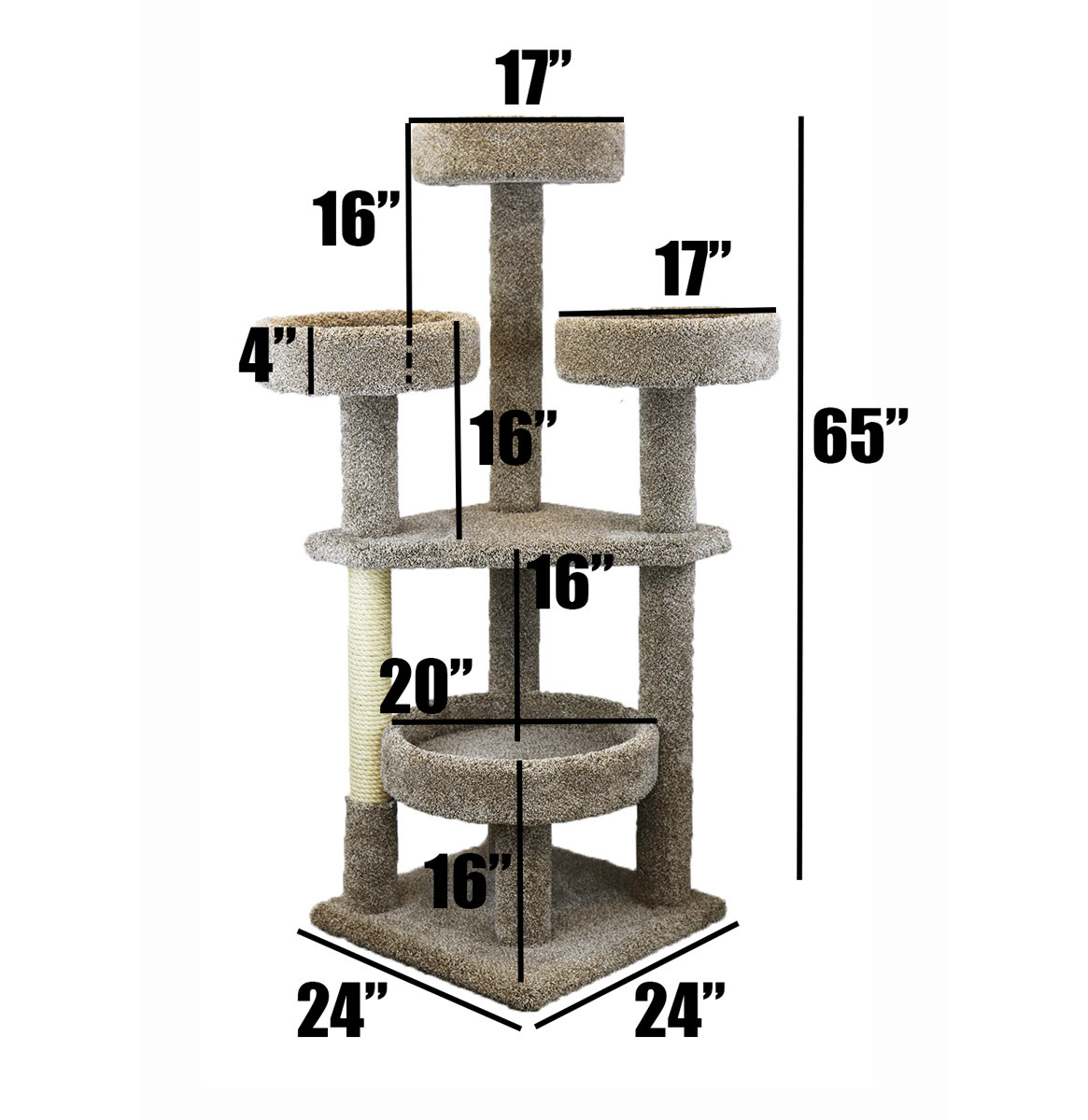 Prestige Cat Trees Maine Coon Tower Cat Condo & Reviews | Wayfair