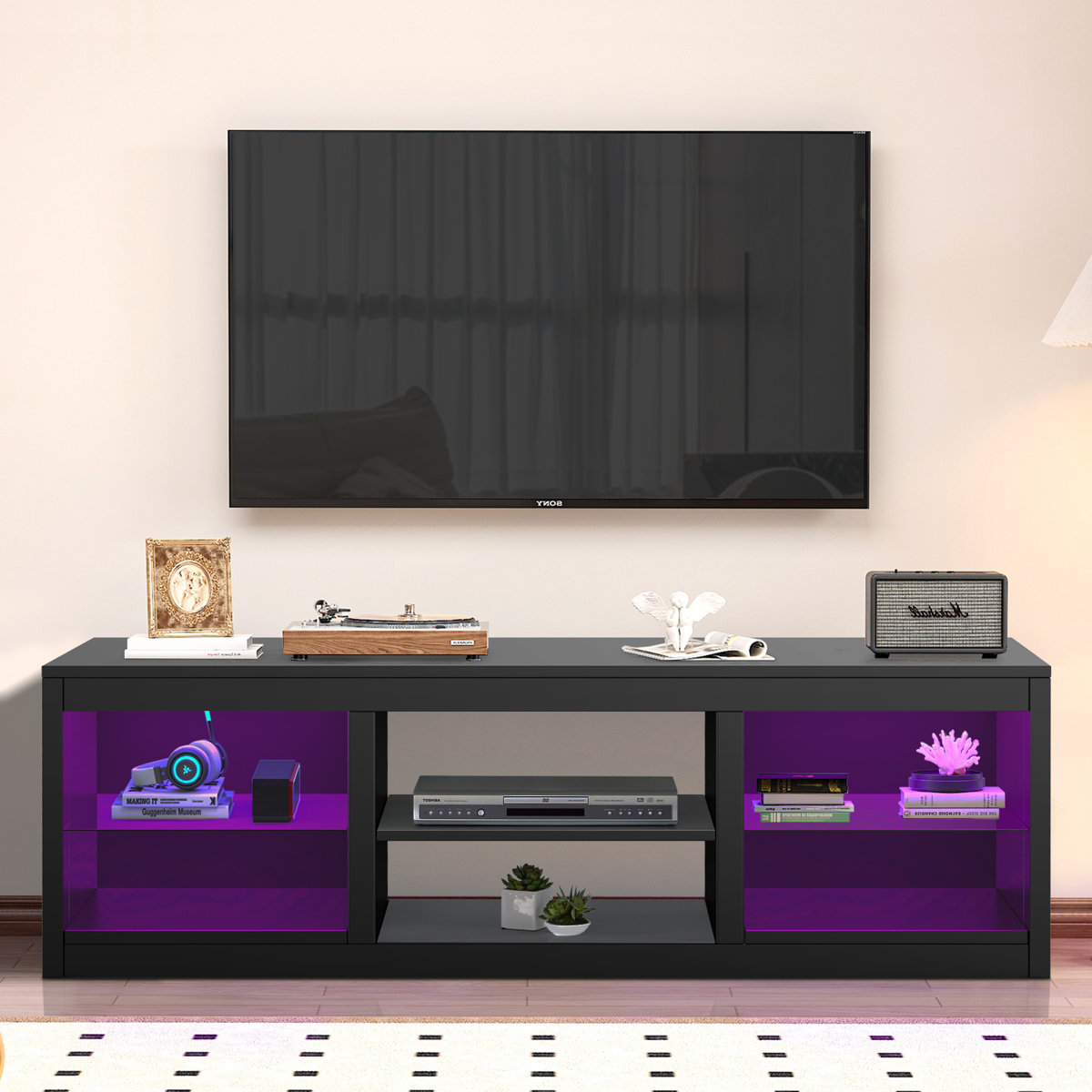 Wrought Studio™ Alcena 66'' LED TV Stand for TVs up to 75'', Gaming ...