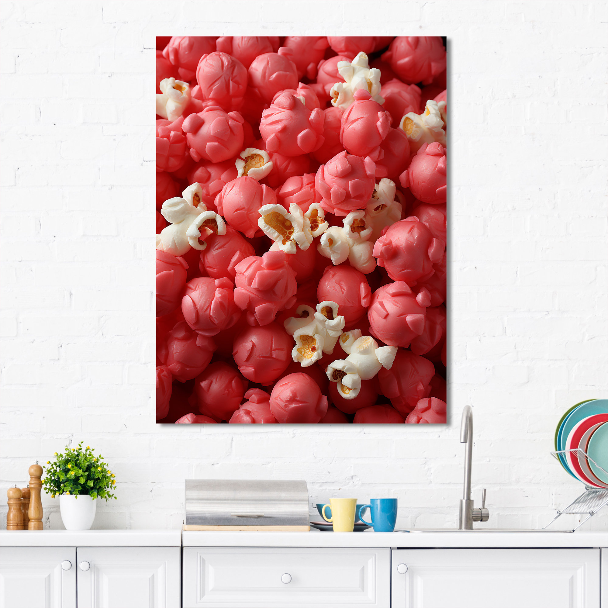 Ebern Designs Pink Screen Popcorn Elegance I - Popcorn Wall Art | Wayfair