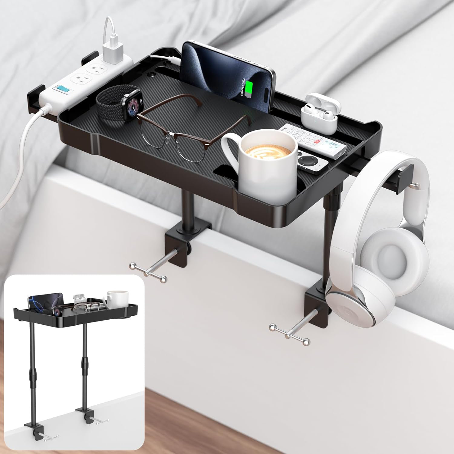 Ebern Designs Bedside Shelf Bunk Bed Shelf Bedside Organizer Adjustable ...