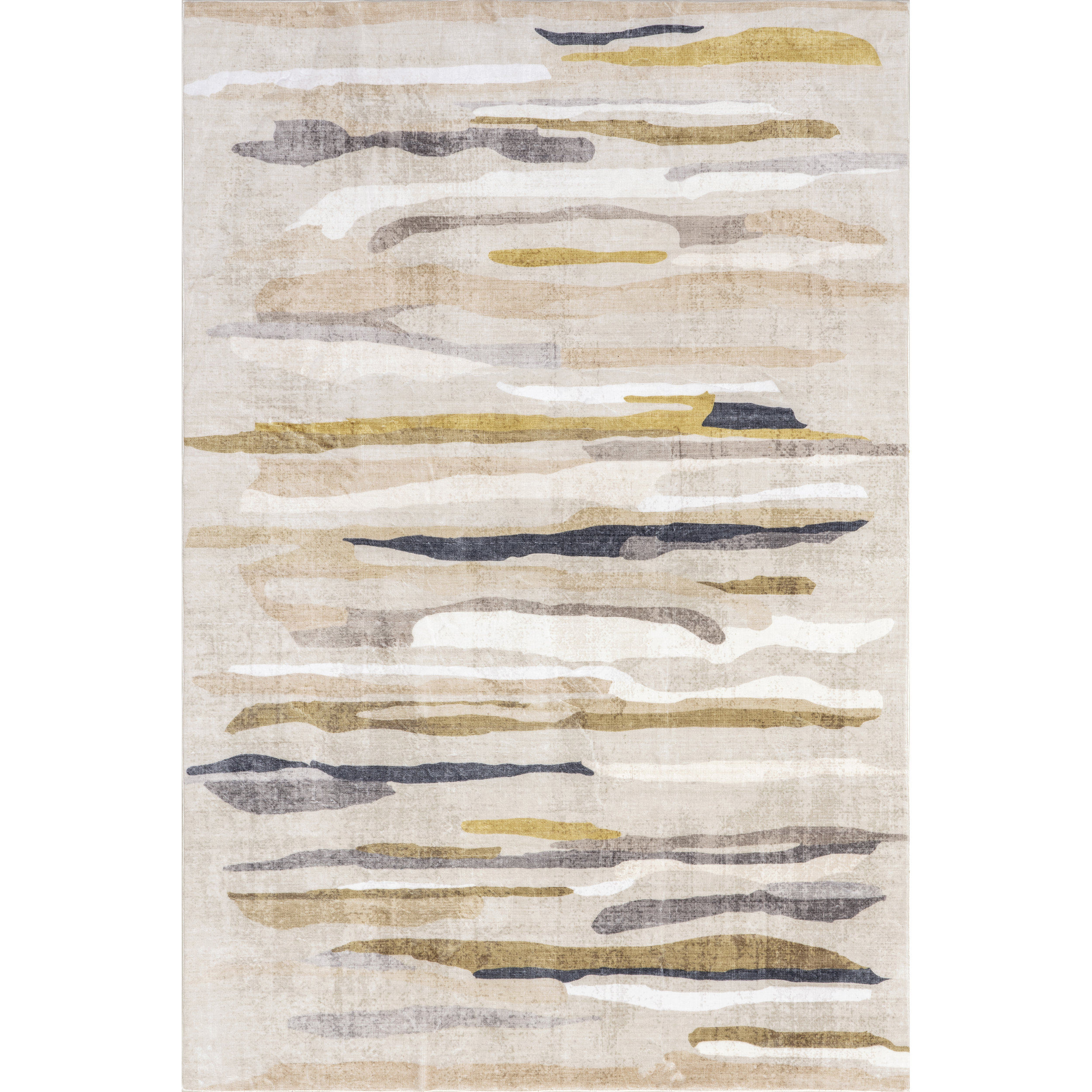 Orren Ellis Elvi Abstract Machine Washable Area Rug for Living Room ...