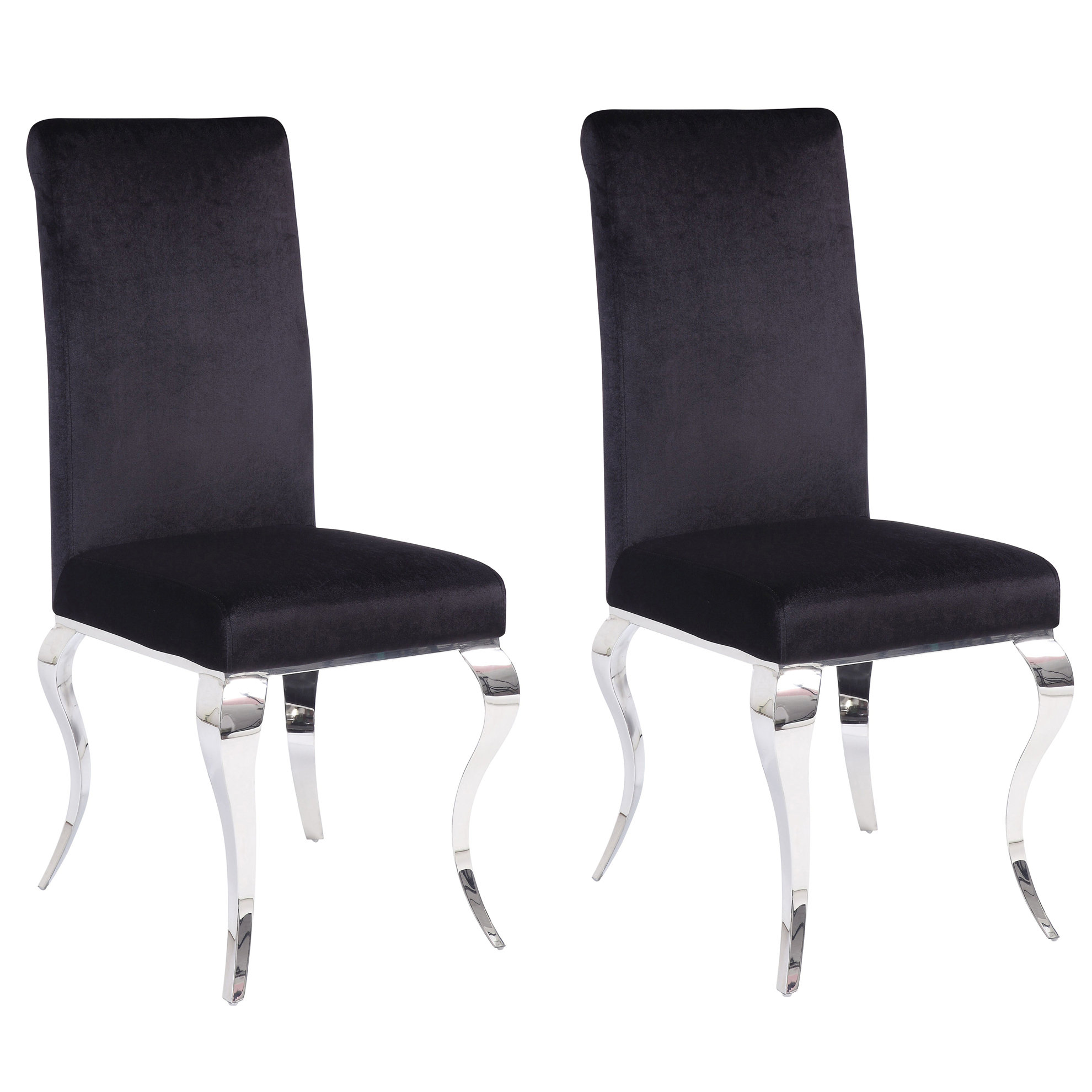 Red Barrel Studio® Black And Chrome Tight Back Side Chairs (Set Of 2 ...
