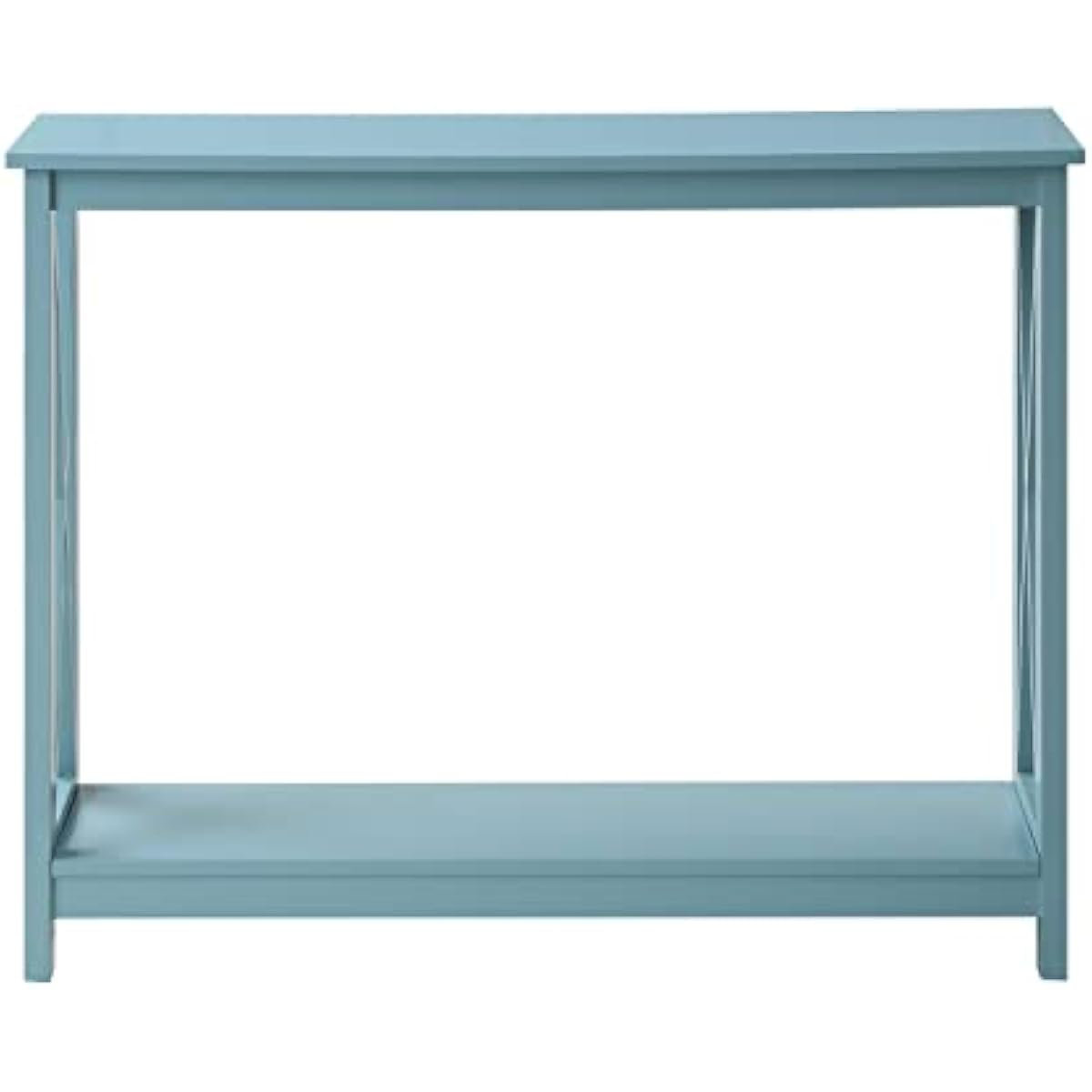 Longshore Tides Oxford Console Table With Shelf, Sea Foam Blue | Wayfair