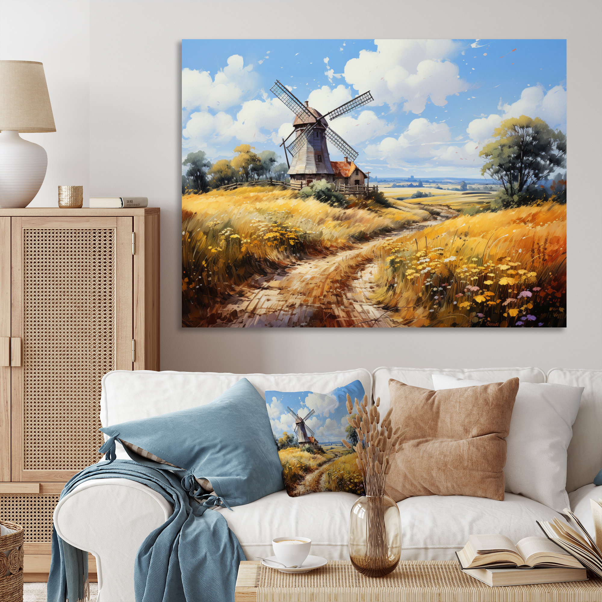 Red Barrel Studio Mill Wind Pastoral Symphony - Wind Turbines Canvas ...