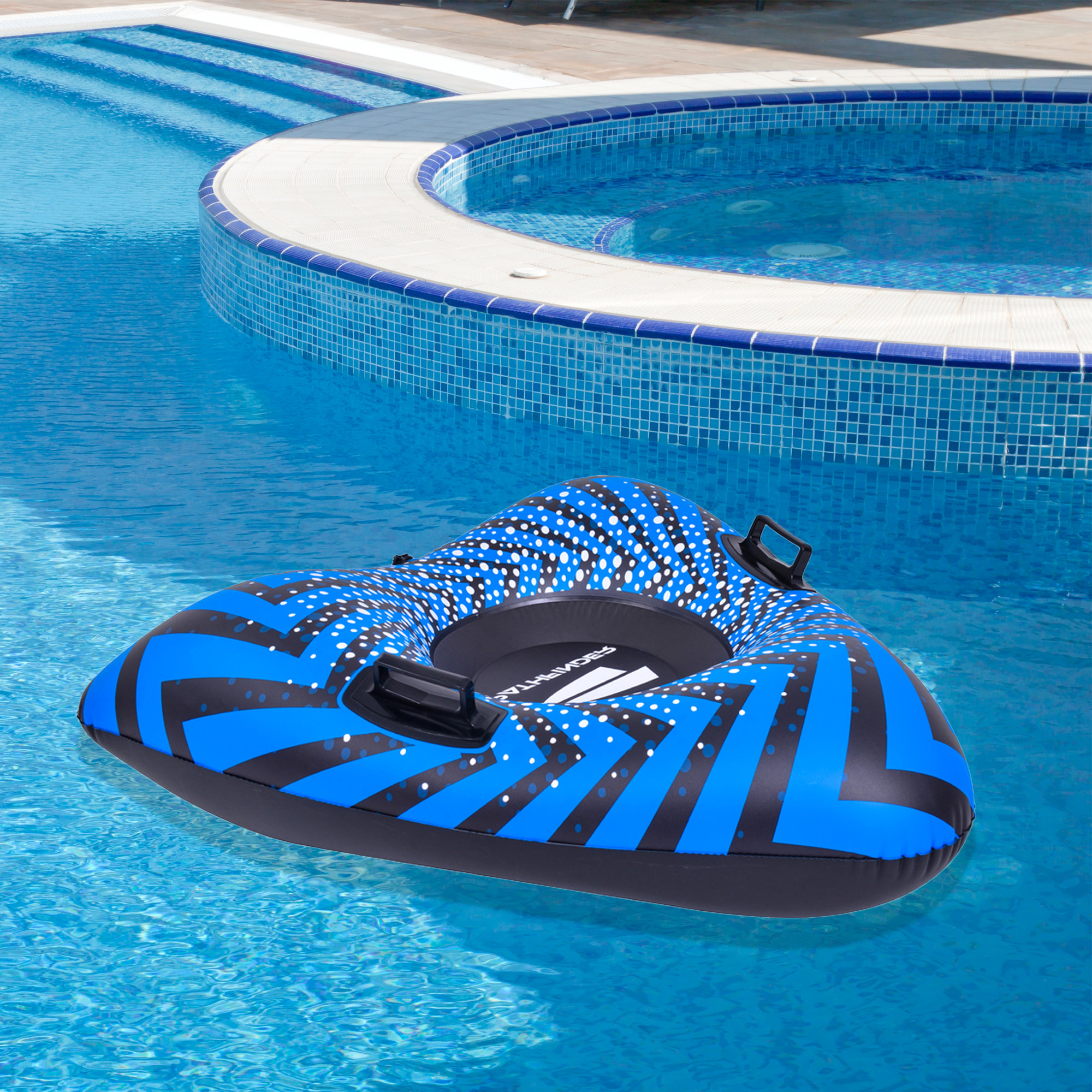 Pool Central 39" Inflatable Black Ride-On Pool Float Or Snow Tube | Wayfair