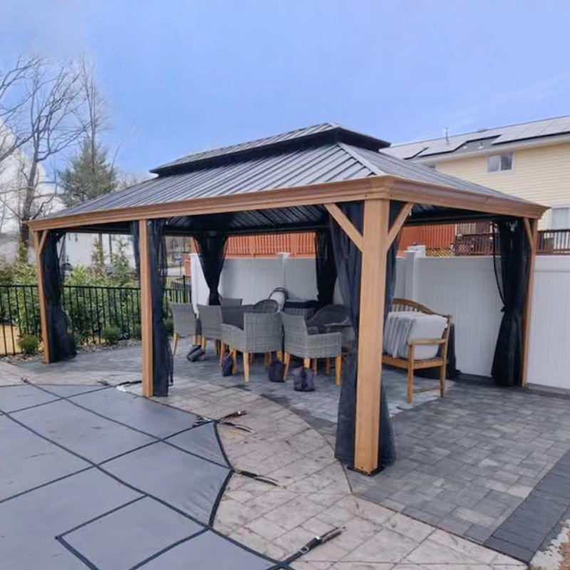 Purple Leaf 12' X 20' Outdoor Hardtop Gazebo For Patio Galvanized Steel ...