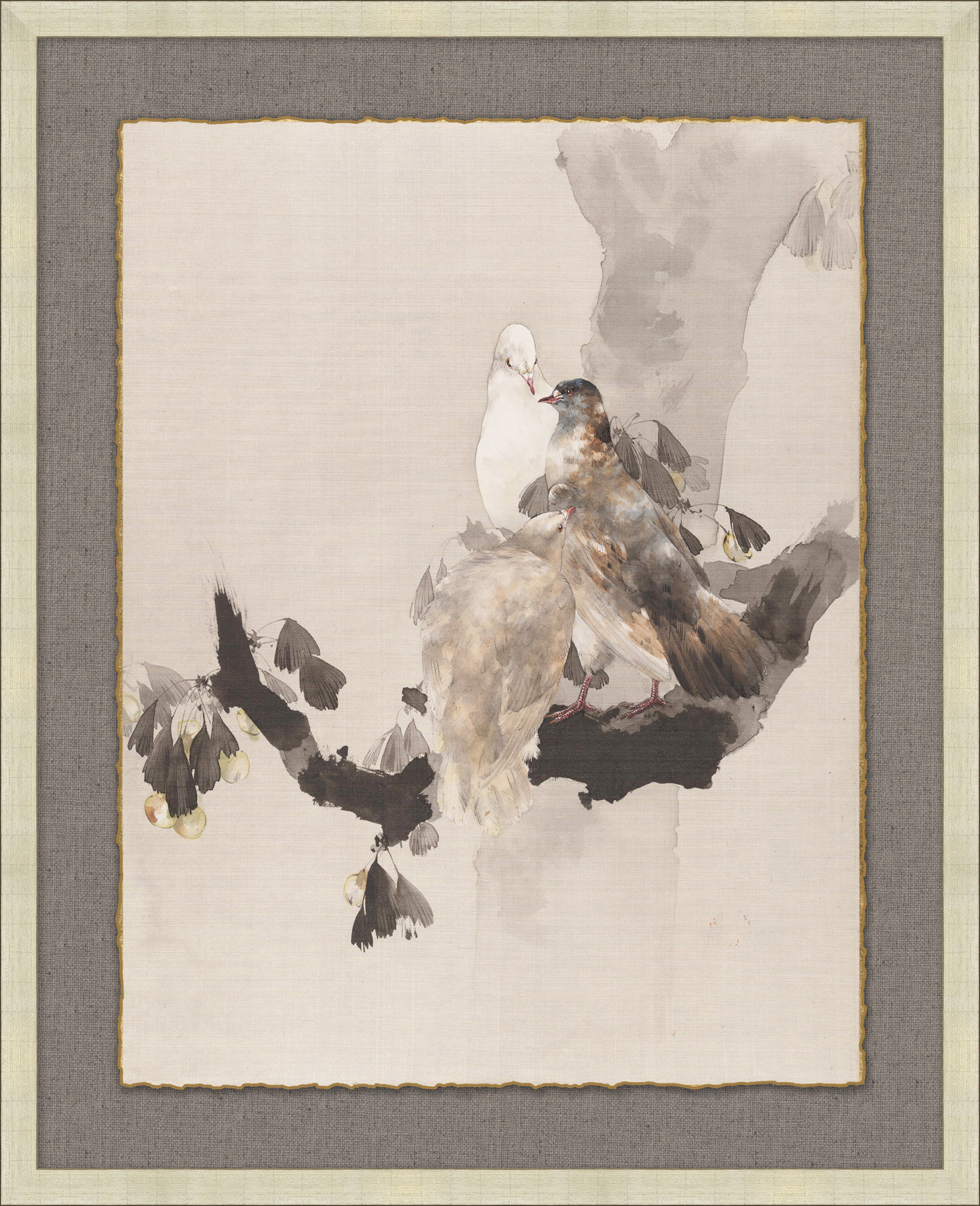 Wendover Art Group Eastern Birds 4 - Floater Frame Painting on Paper ...
