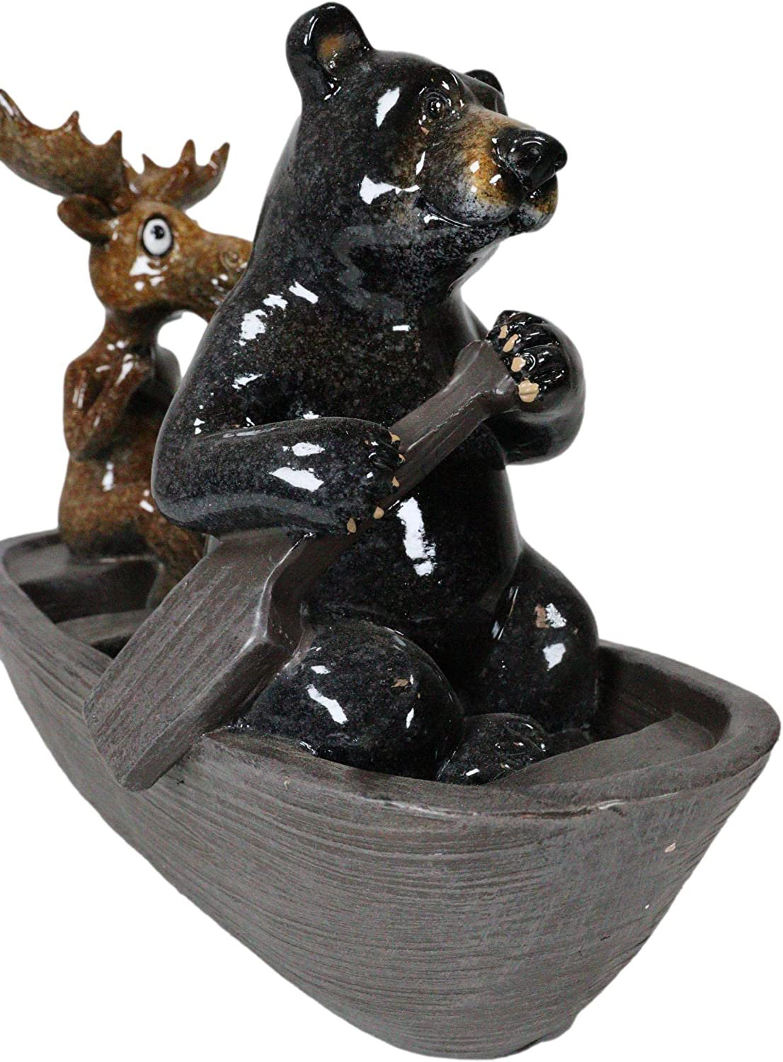 Trinx Eiladh Bear and Elk Moose Rowing Boat Canoe Down the Lazy River ...