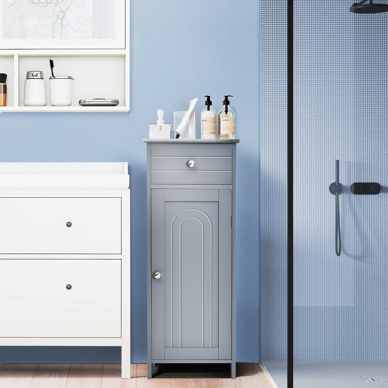 Lark Manor™ Bathroom Floor Cabinet, Wooden Side Storage Cabinet ...