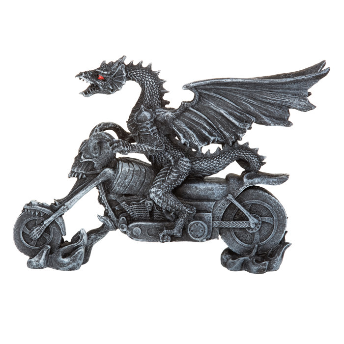 Design Toscano Biker Dragon on Skeleton Chopper Figurine & Reviews ...