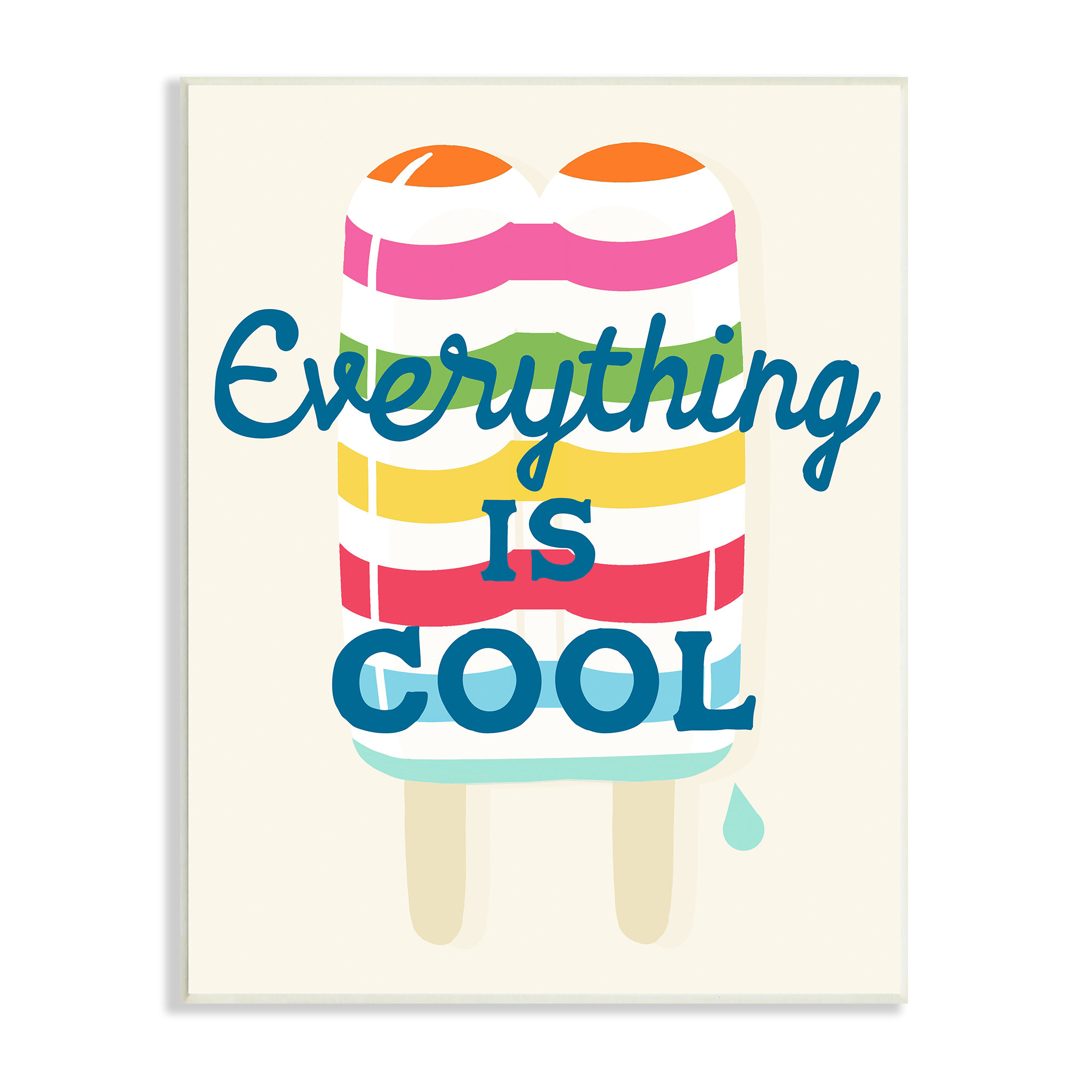 Stupell Industries Everything Is Cool Summer Striped Ice Pop Snack Wall ...