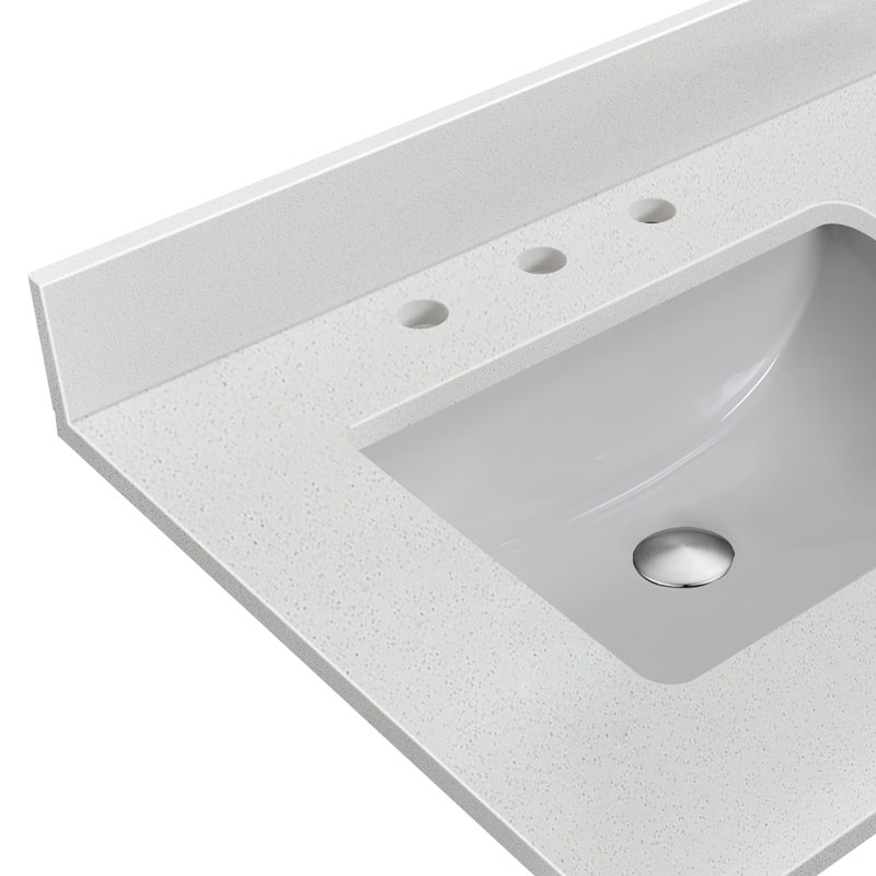 Enyibath 60'' Quartz Stone Double Bathroom Vanity Top with Sink and ...