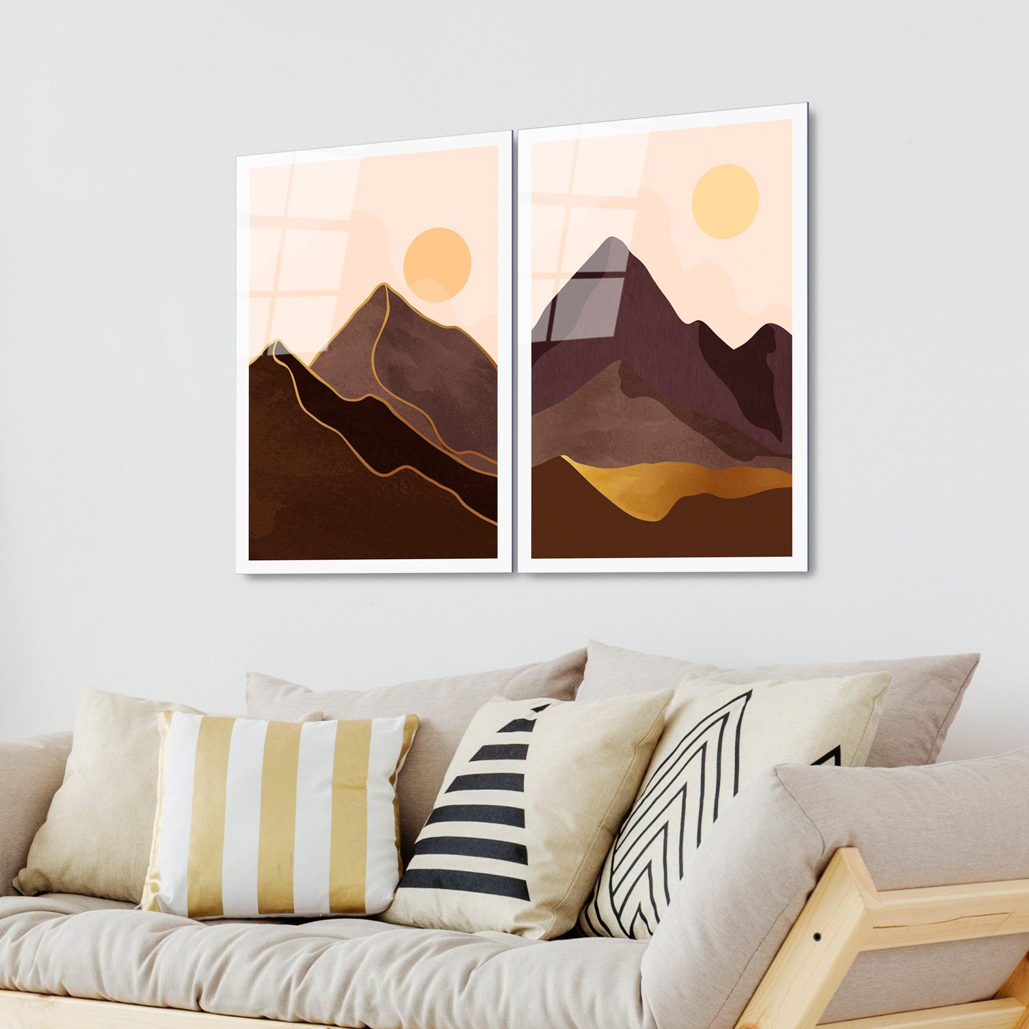 Latitude Run® 2 Pieces Print Set on Glass | Wayfair