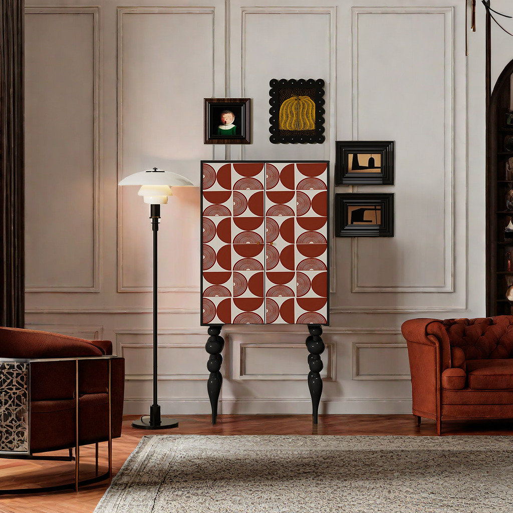 Dream cabinet Simple Geometric Pattern High Foot Porch Cabinet | Wayfair