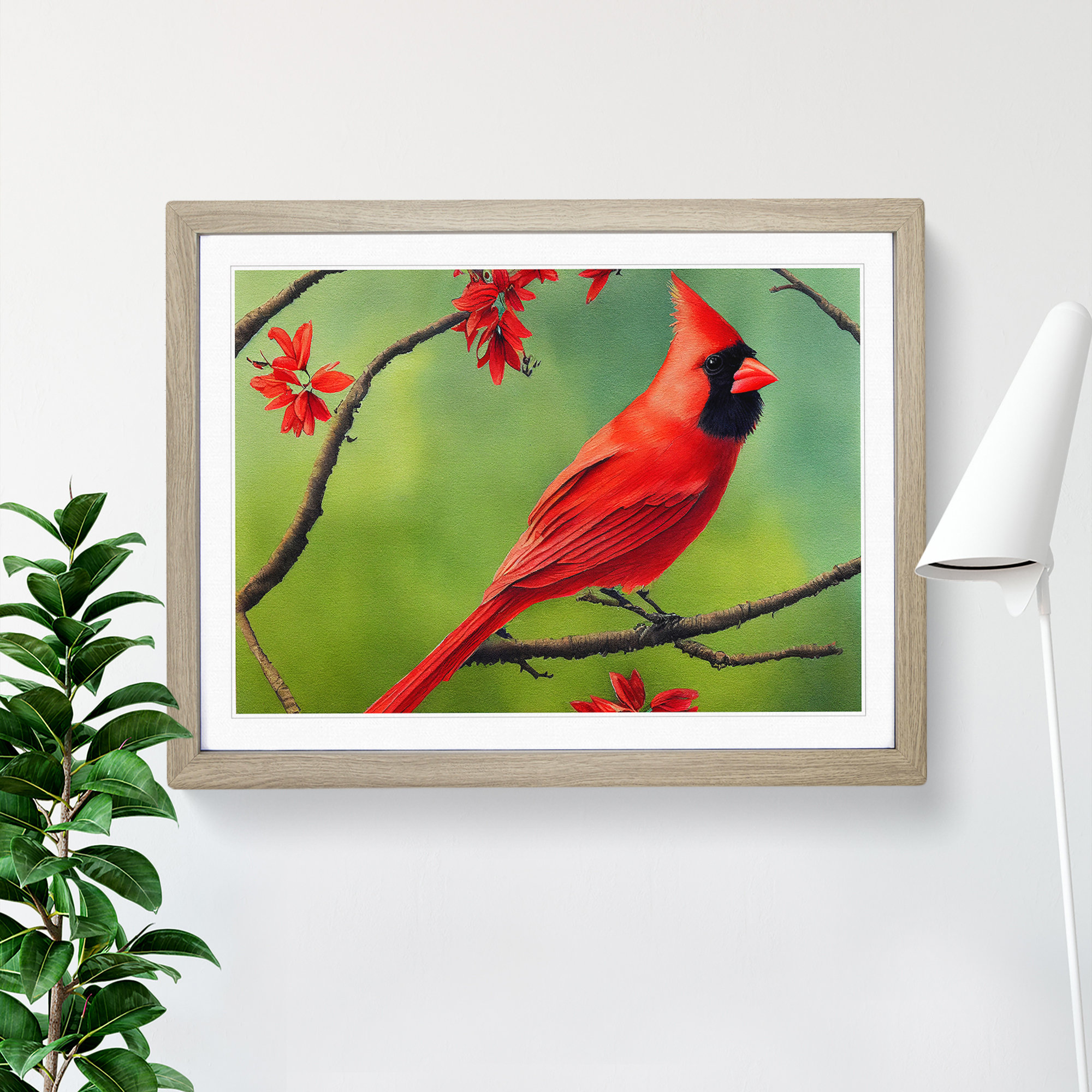 ClassicLiving Watercolour Cardinal Bird Vol.2 - Picture Frame Painting ...