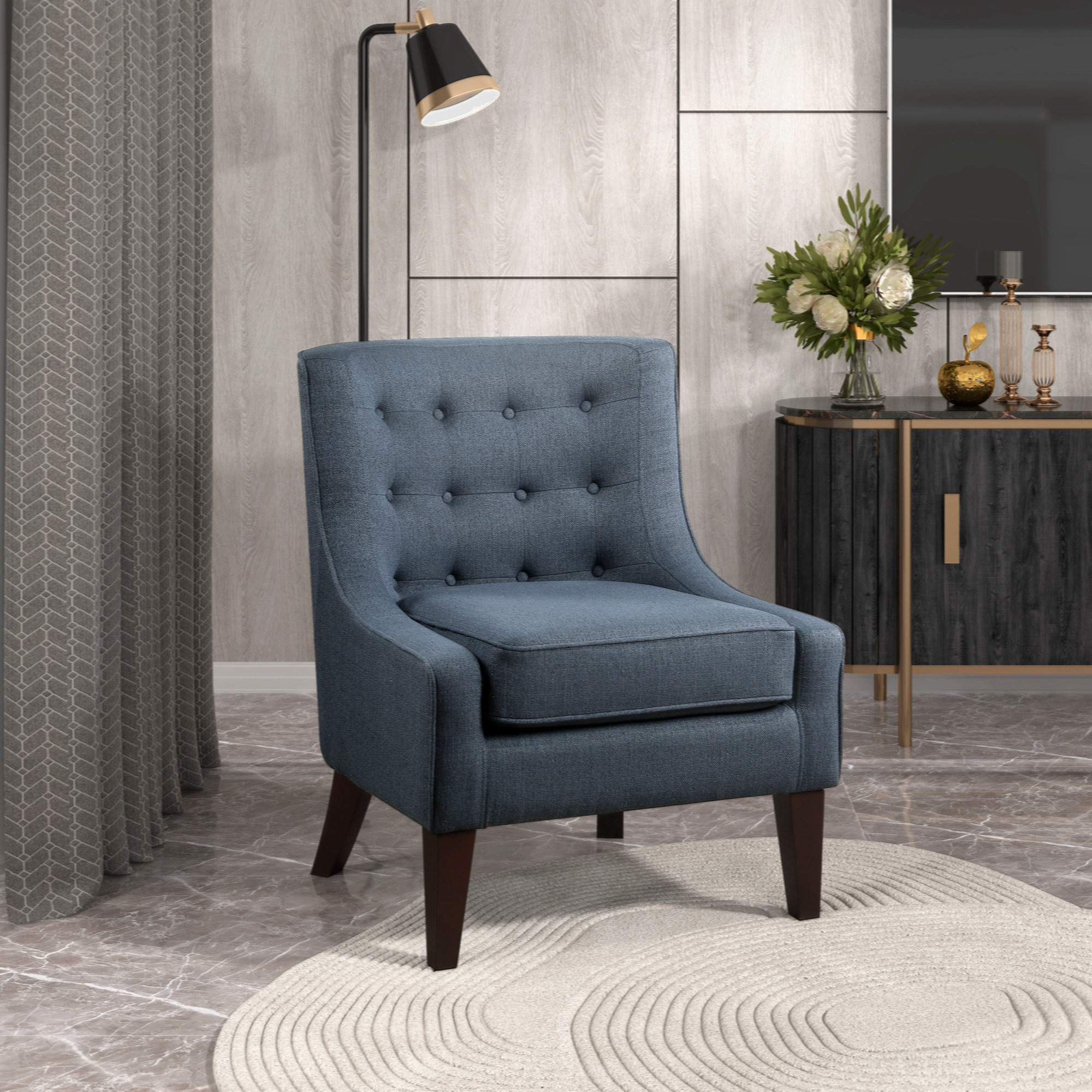 Lark Manor™ Difranco 26.5'' Wide Tufted Velvet Side Chair | Wayfair