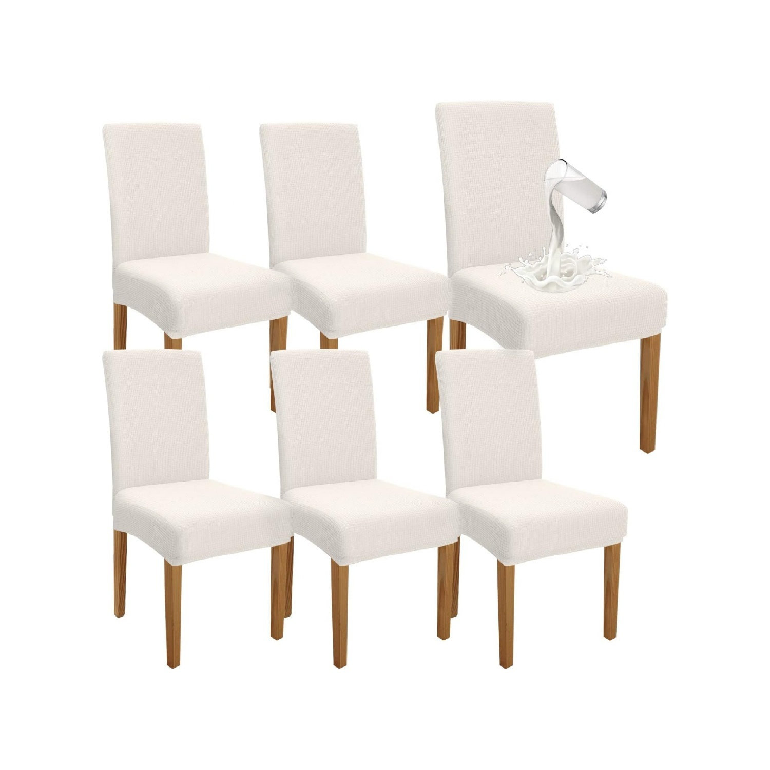 17 Stories Premium Waterproof Dining Chair Covers Set of 6, Elastic ...