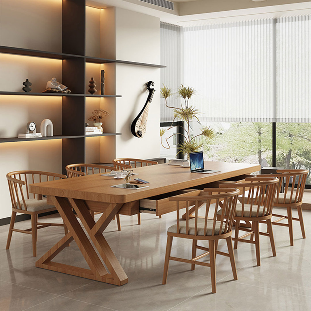 Furnire Lewi Brown Rectangle Solid Wood Desks | Wayfair