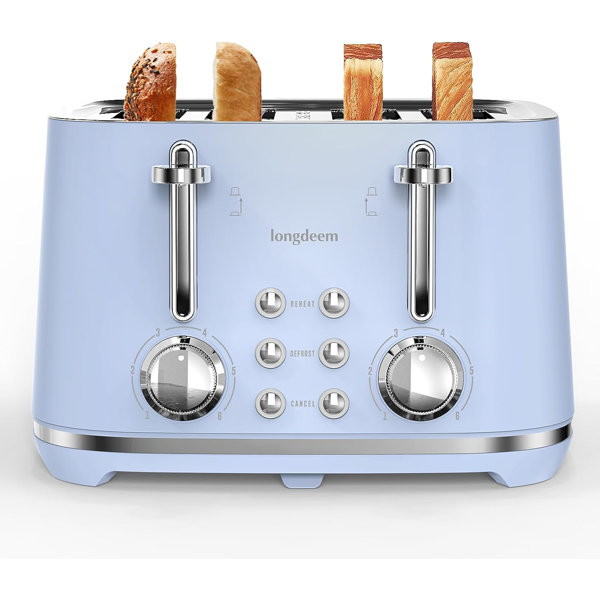 Longdeem 4-Slice Toaster: Extra-Wide Slots, 6 Settings, Chic Pastel ...