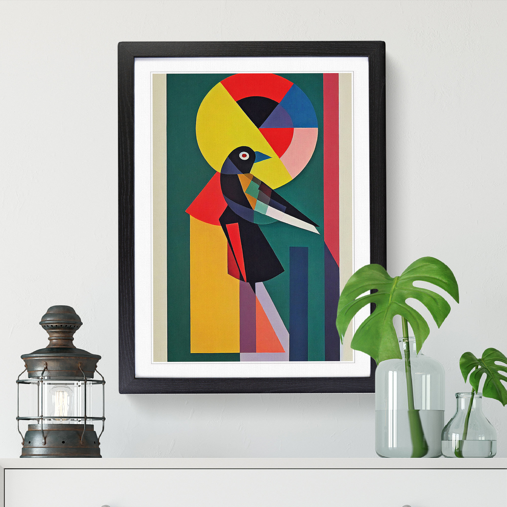 ClassicLiving Magpie Bird Abstract Vol.3 - Single Picture Frame Graphic ...