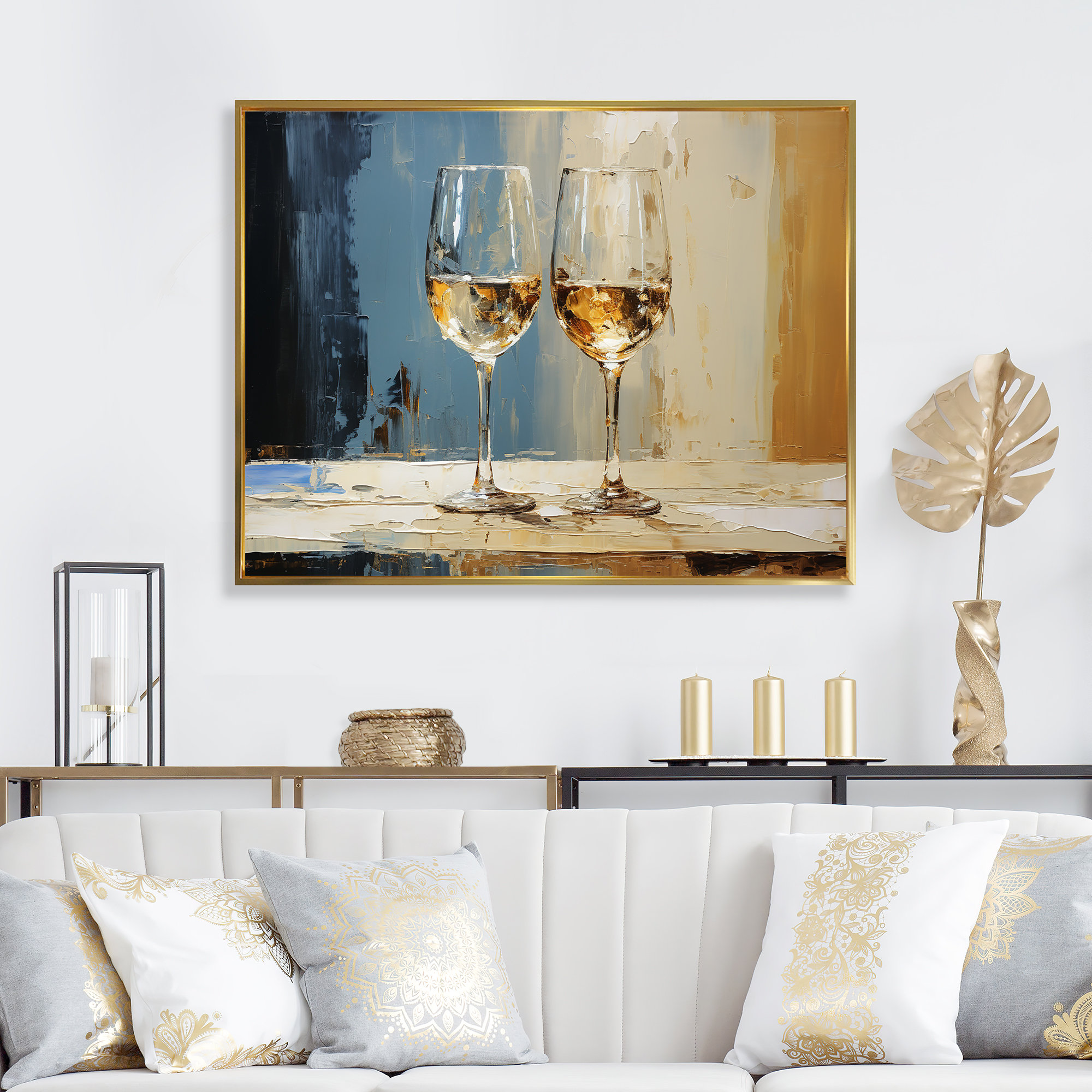 Red Barrel Studio® White And Blue Champagne Essence - Champagne Wall ...